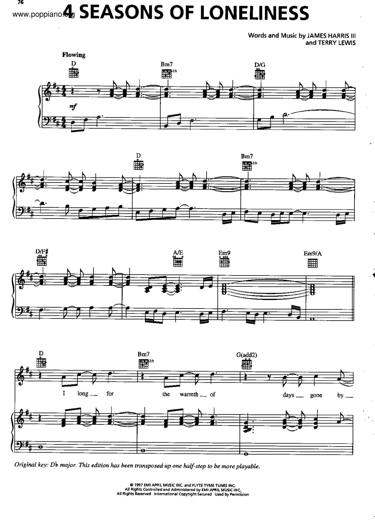 Boyz II Men-4 Seasons Of Loneliness Sheet Music pdf, - Free Score Download ★