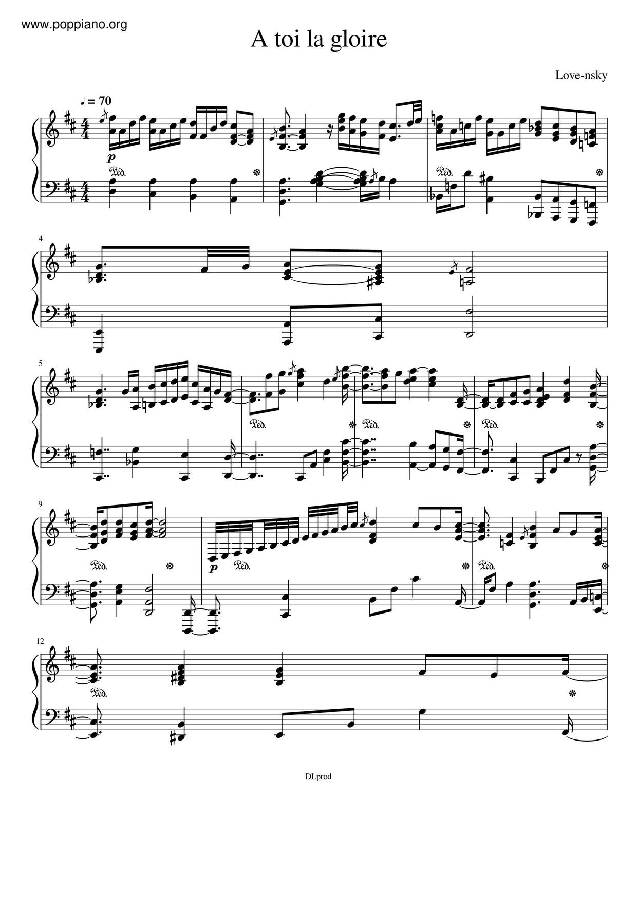 EXO-A Toi La Gloire Sheet Music pdf, - Free Score Download ★