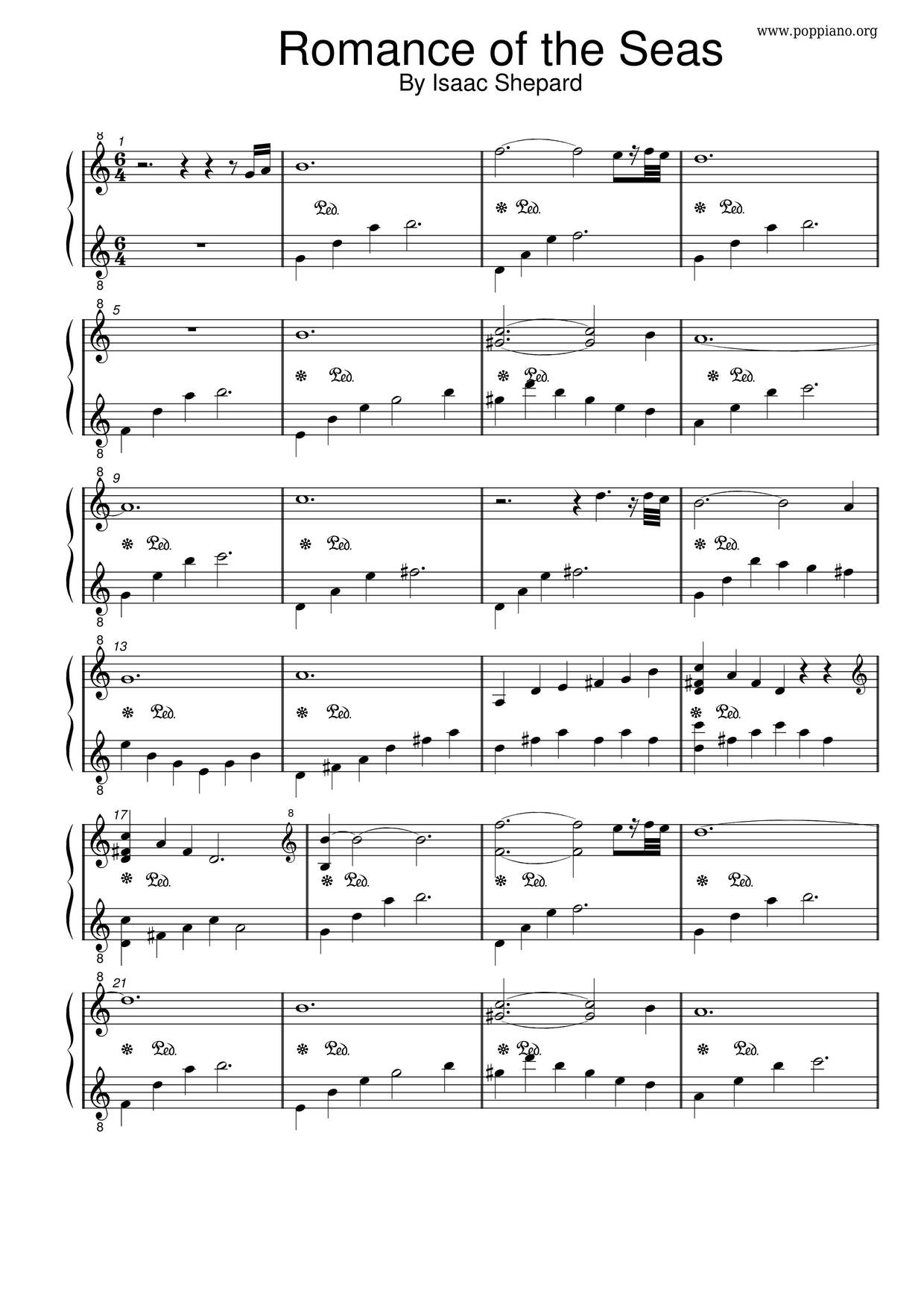 Isaac Shepard-Romance Of The Seas Sheet Music pdf, - Free Score Download ★
