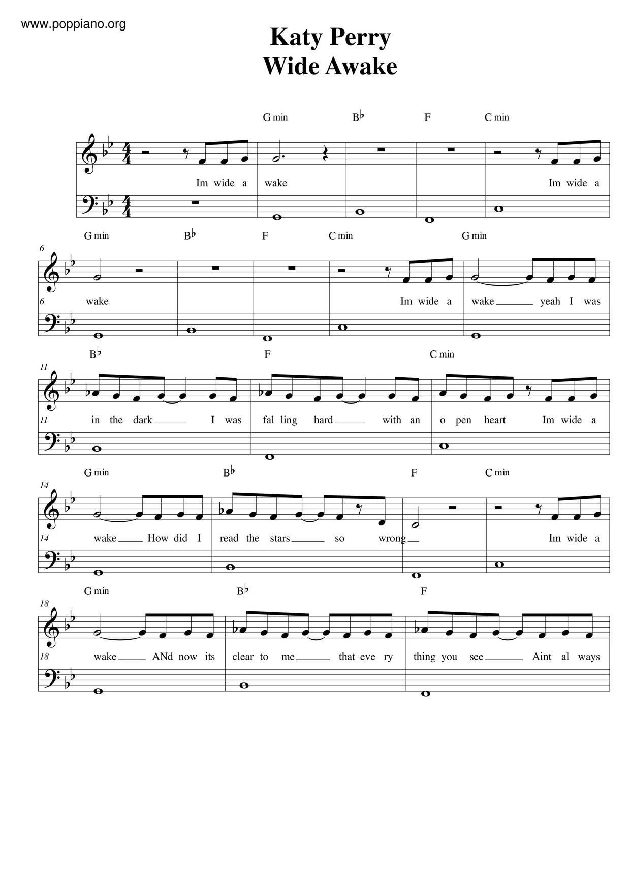 Katy Perry Wide Awake Lyrics