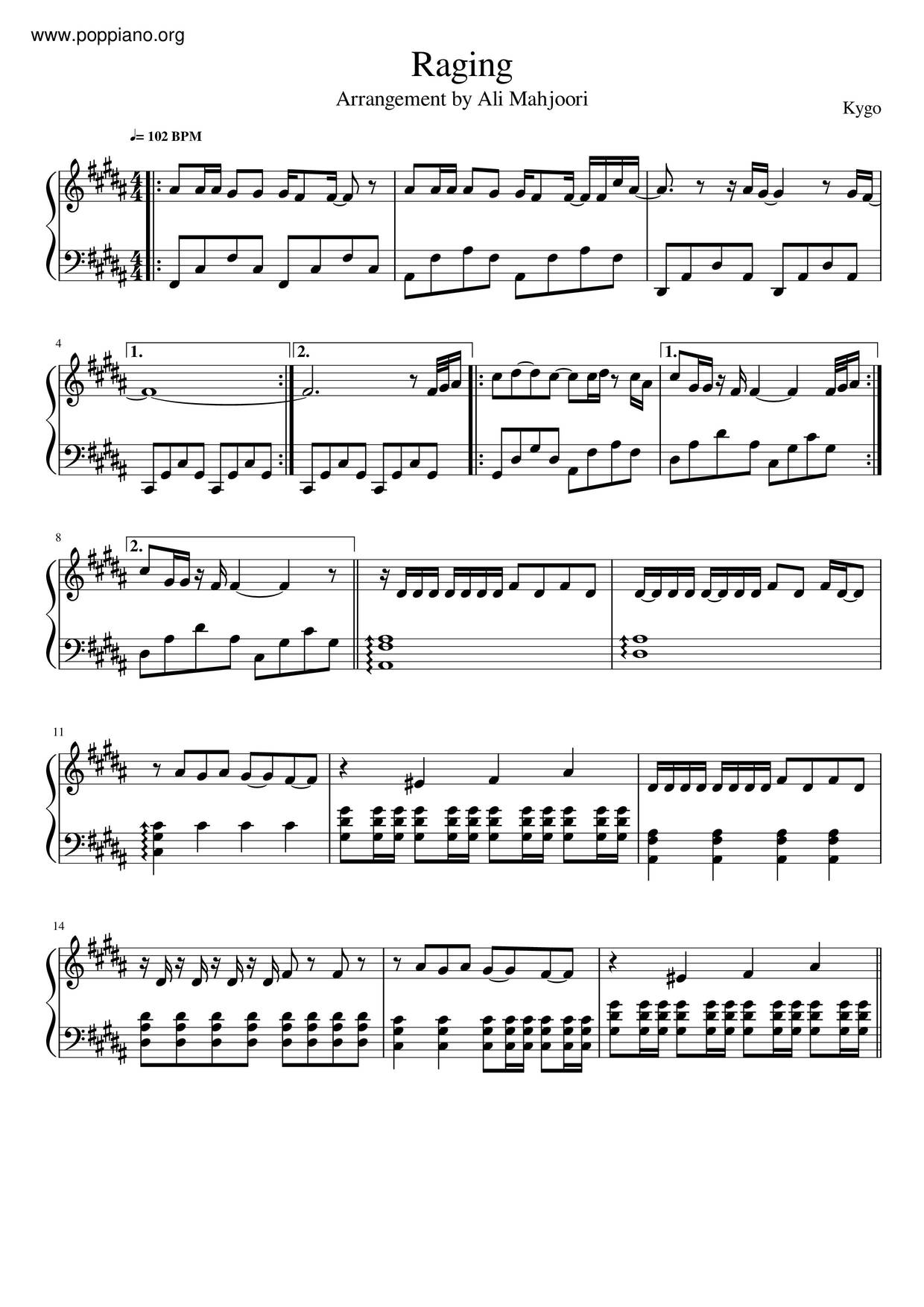 raging- PDF琴譜免費下載 | 香港流行鋼琴協會 ★