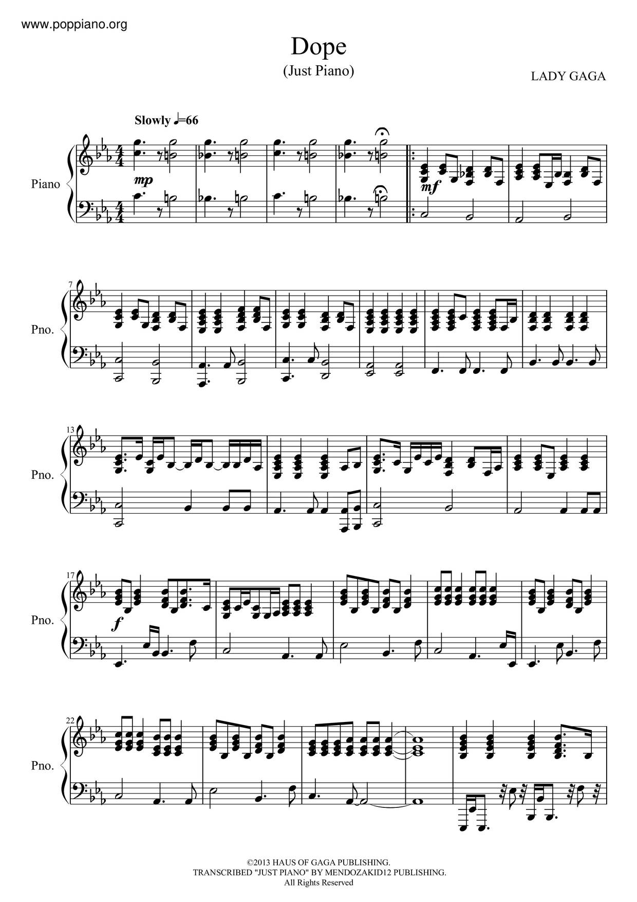 dopeAll Versions - Sheet Music / Piano Score Free PDF Download - HK Pop ...