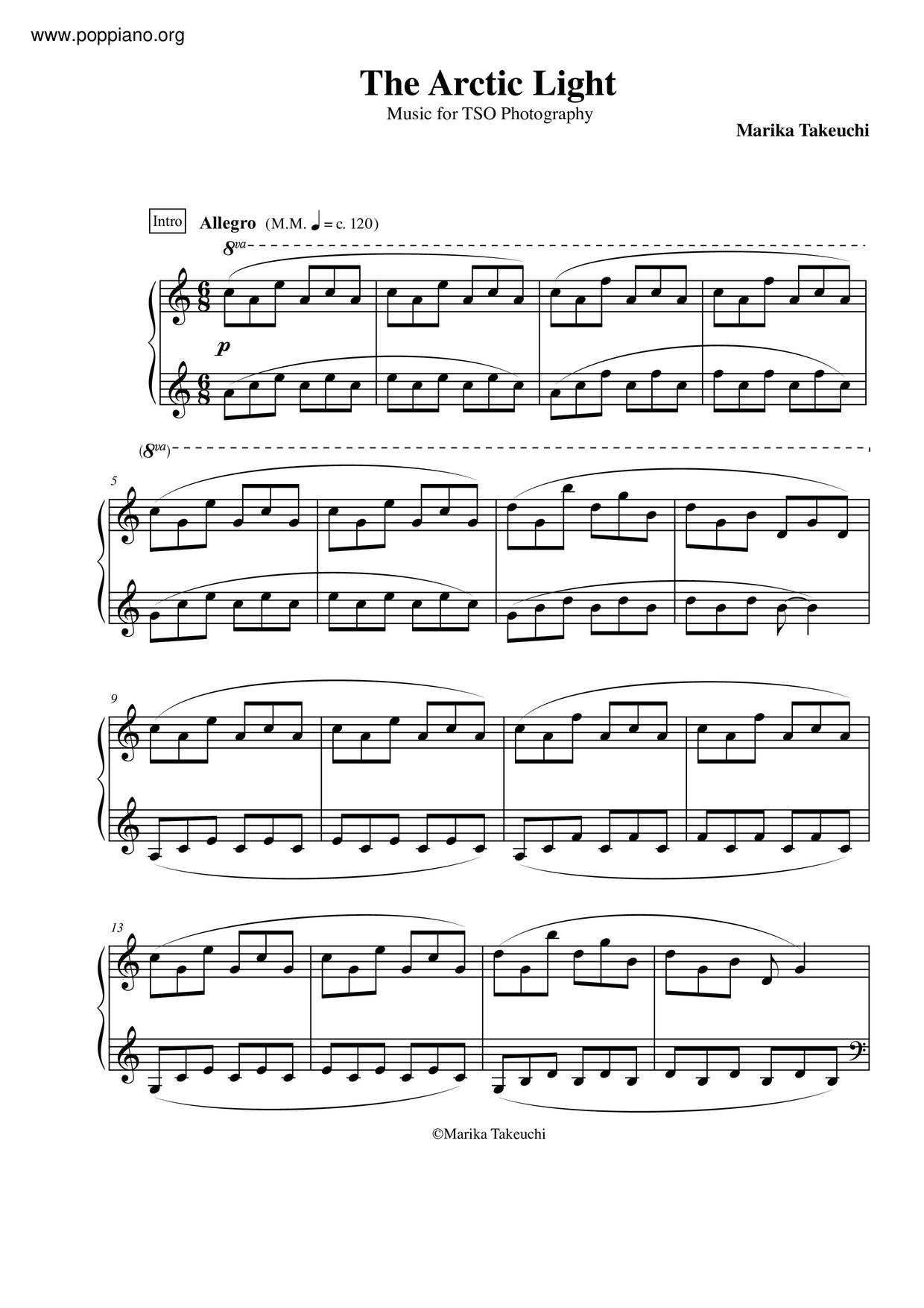Marika Takeuchi-The Arctic Light Sheet Music pdf, - Free Score Download ★