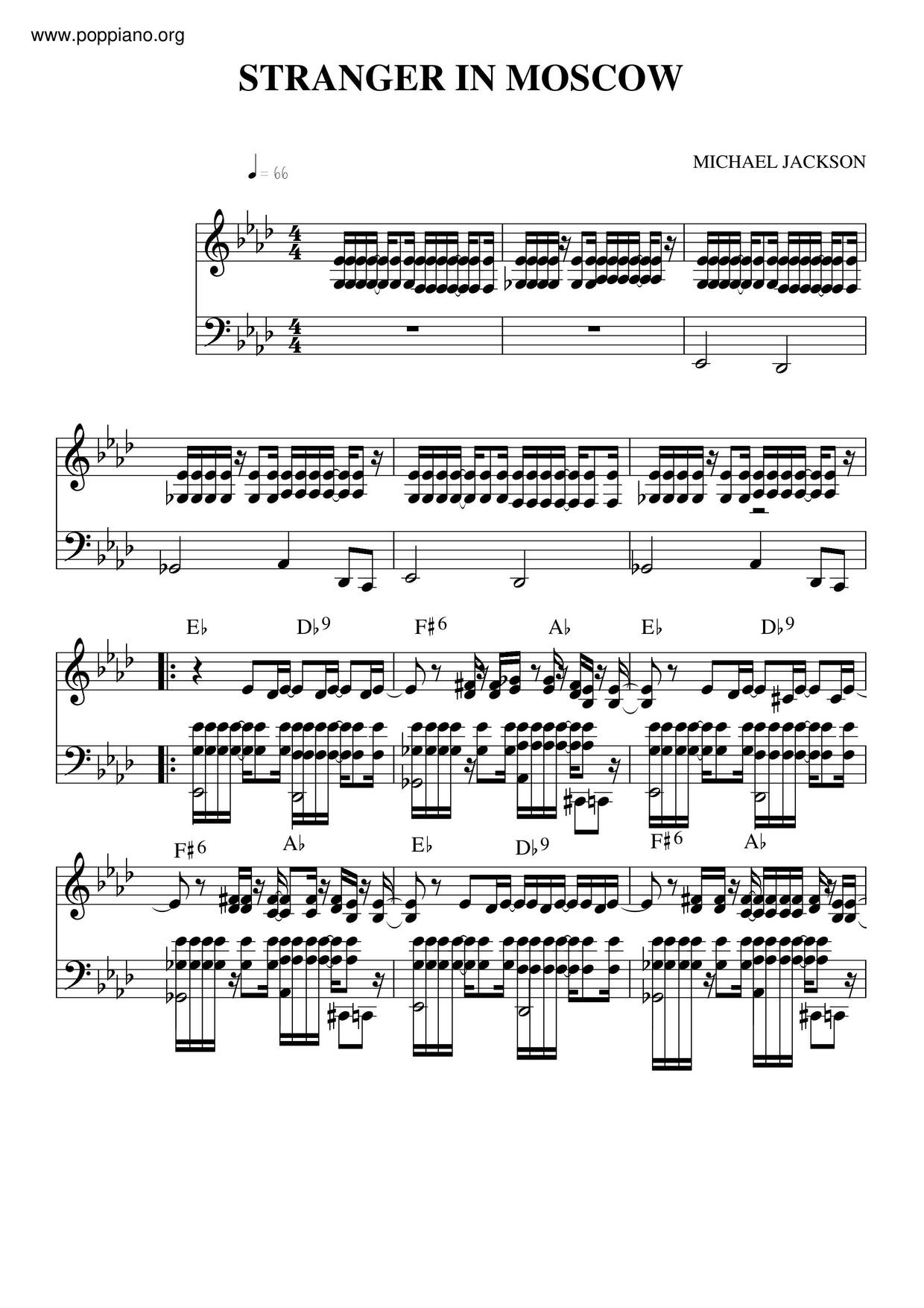 Michael Jackson-Stranger In Moscow Sheet Music pdf, - Free Score Download ★
