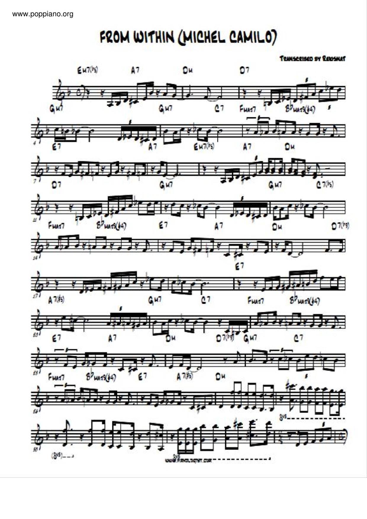 Michel Camilo-From Within Sheet Music pdf, - Free Score Download ★