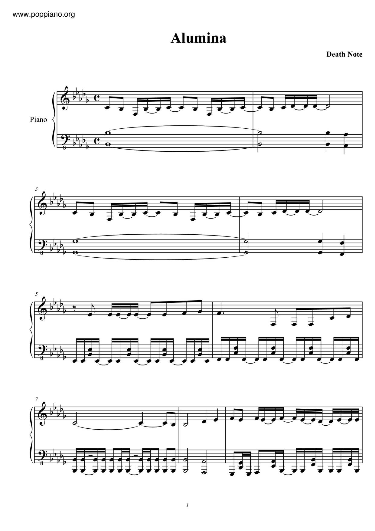 Death Note-Death Note - Alumina Sheet Music pdf, - Free Score Download ★