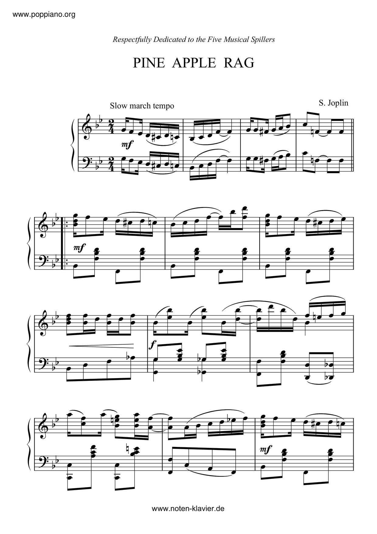 Scott Joplin-Pine Apple Rag Sheet Music pdf, - Free Score Download ★