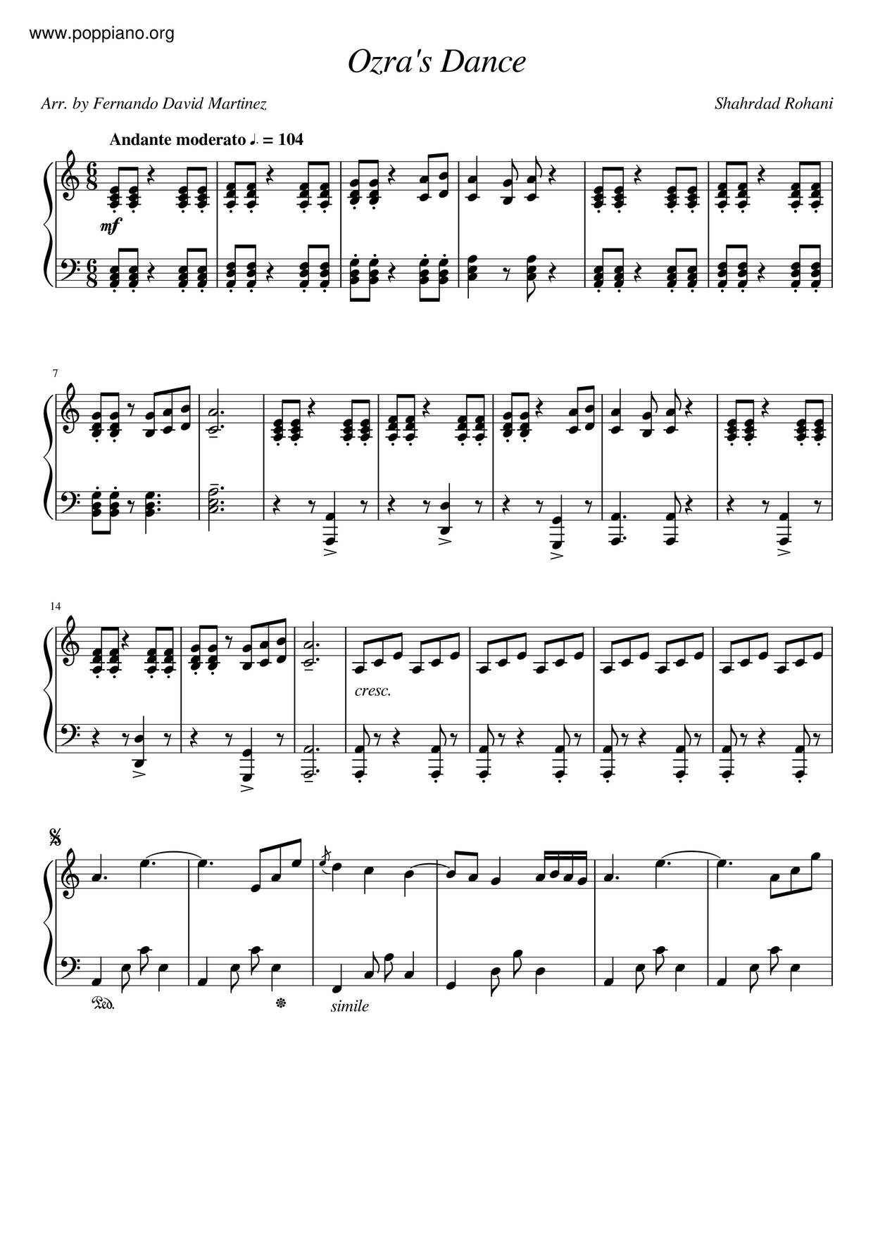 Shardad Rohani-Osra's Dance Sheet Music pdf, - Free Score Download ★