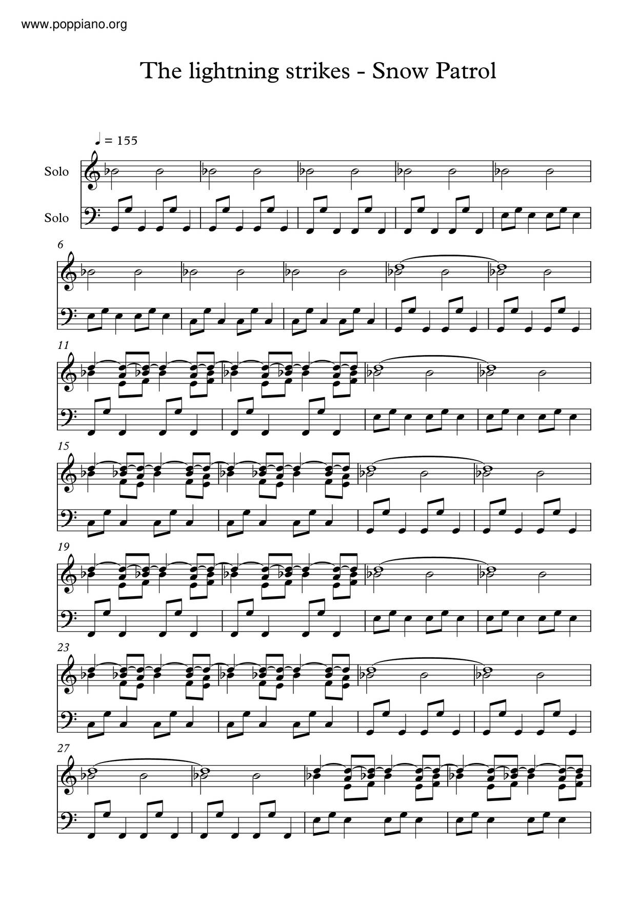 Snow Patrol-The Lightning Strike Sheet Music pdf, - Free Score Download ★