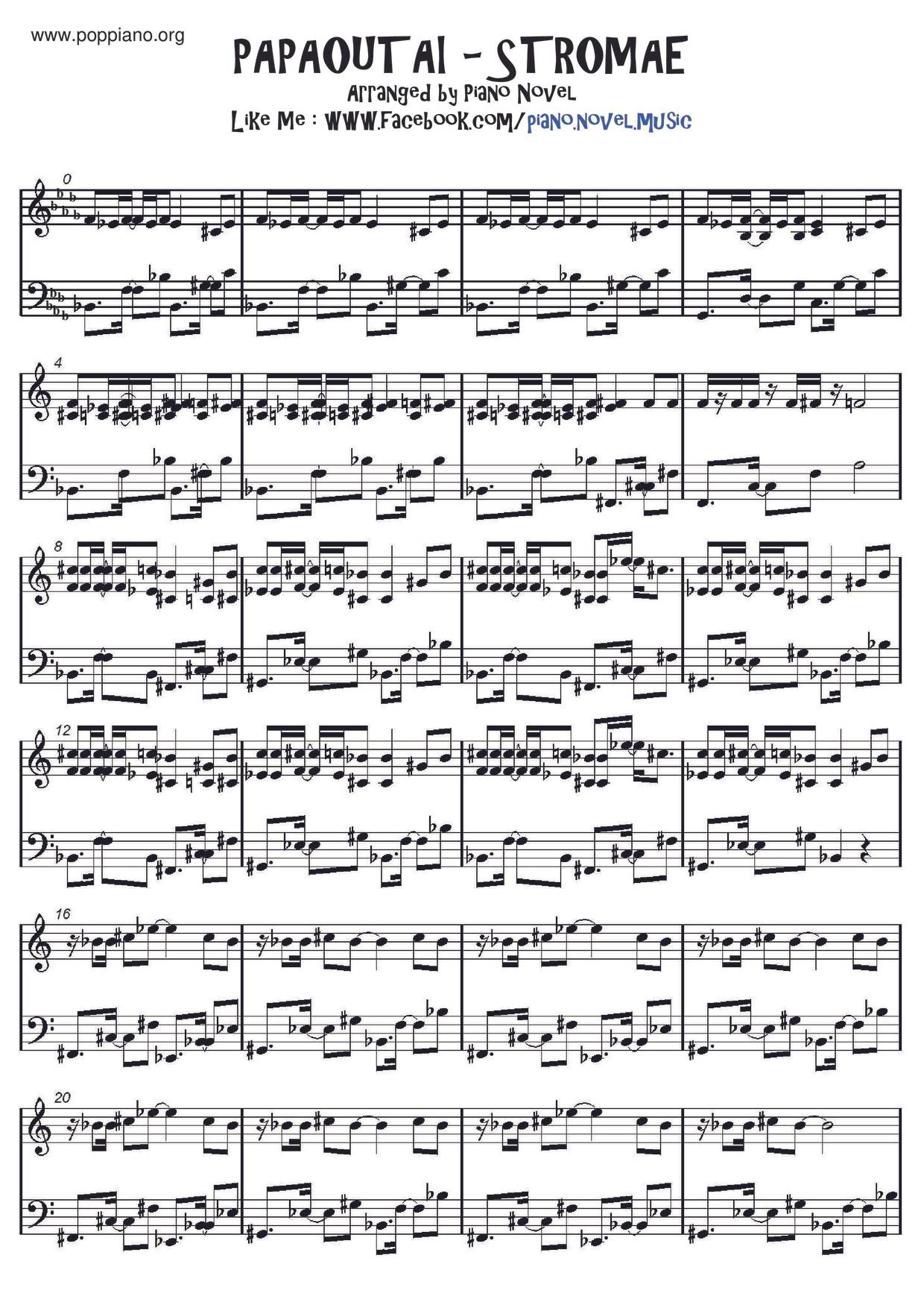 Stromae-Papaoutai Sheet Music pdf, - Free Score Download ★