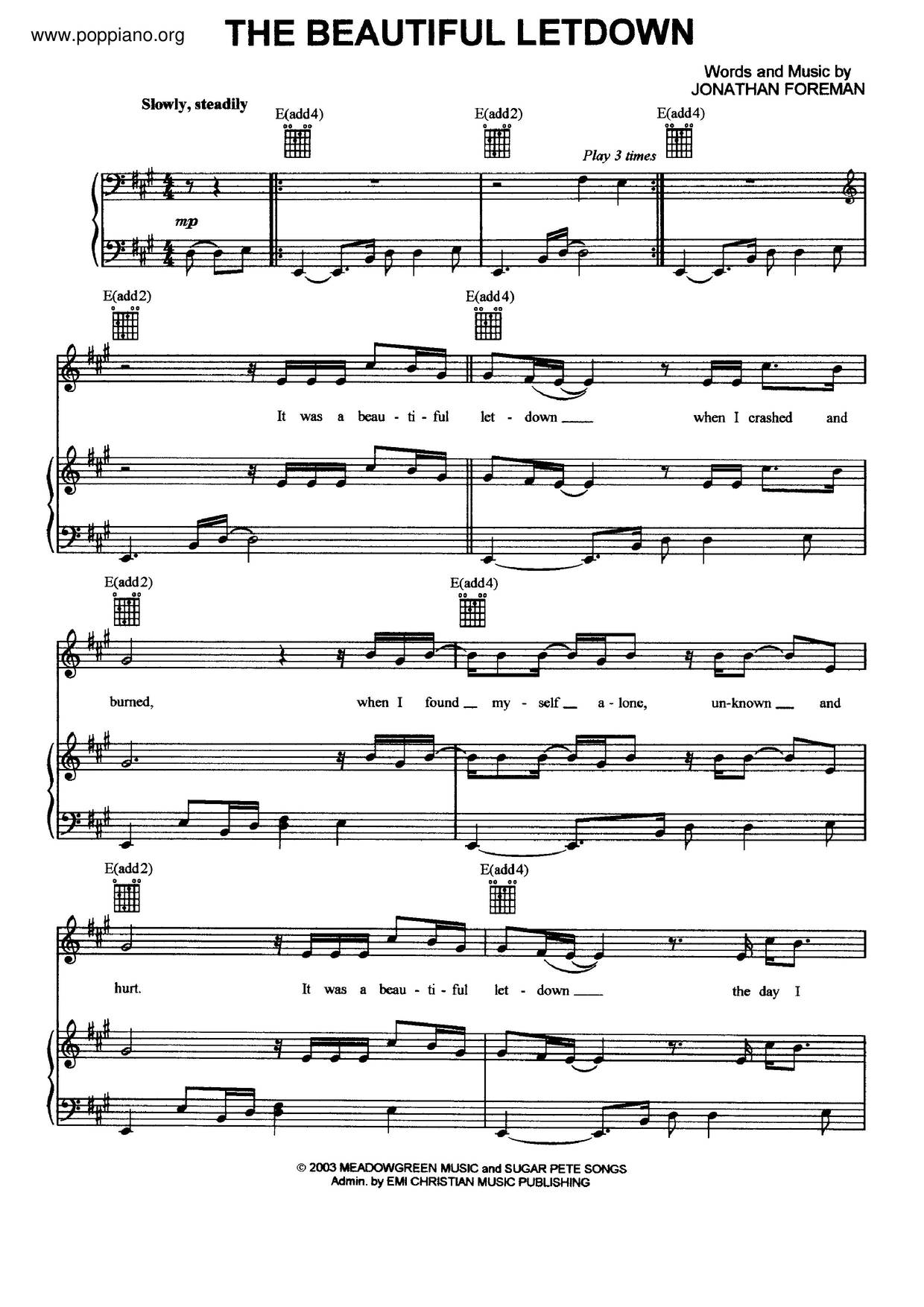 Switchfoot-The Beautiful Letdown Sheet Music pdf, - Free Score Download ★