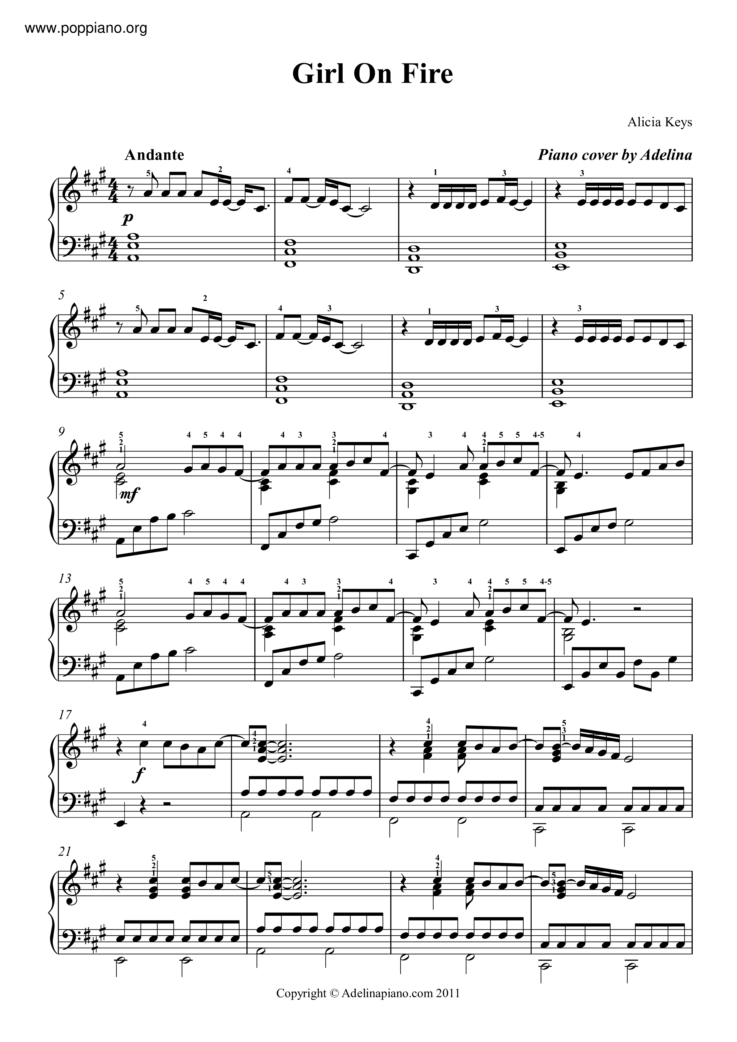 [無料ダウンロード！ √] I See Fire Piano Sheet Music Pdf 227596 I See Fire Piano