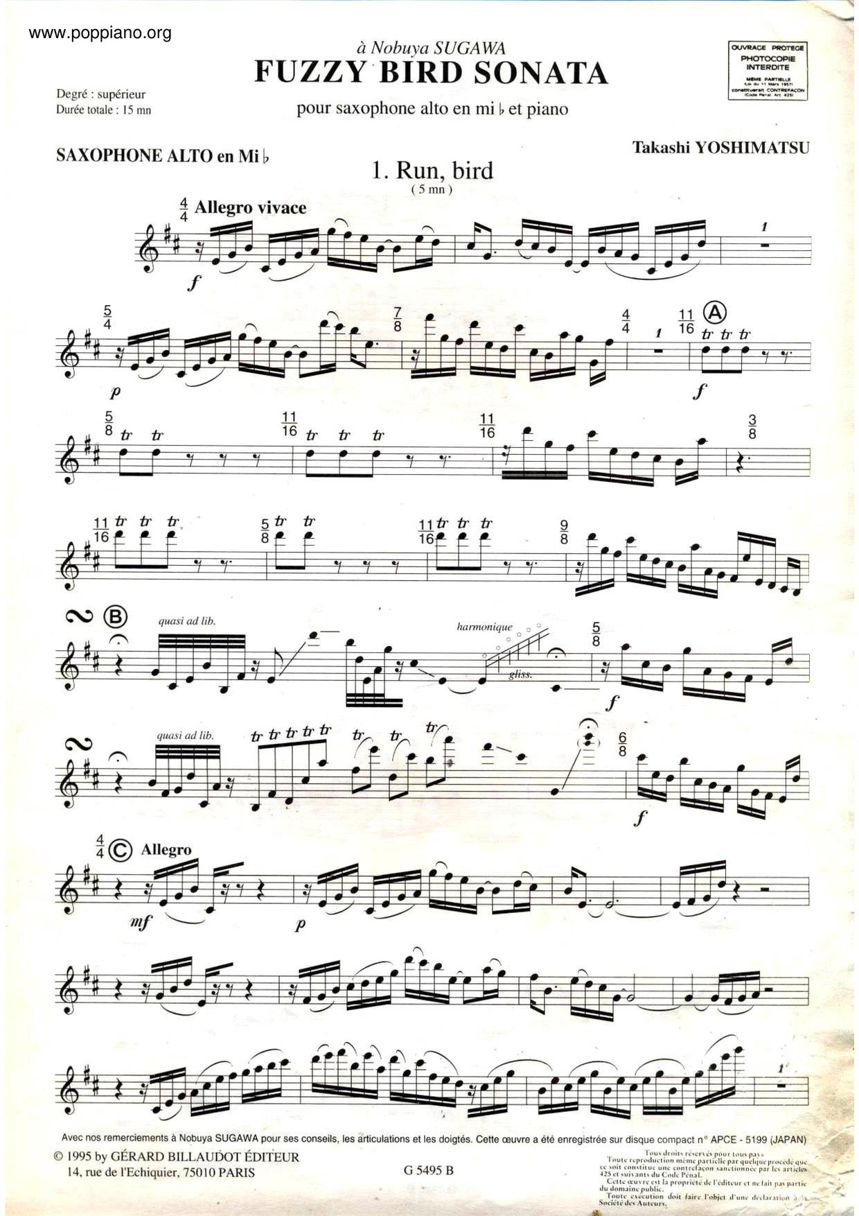 Takashi Yoshimatsu-Fuzzy Bird Sonata Sheet Music pdf, - Free Score ...