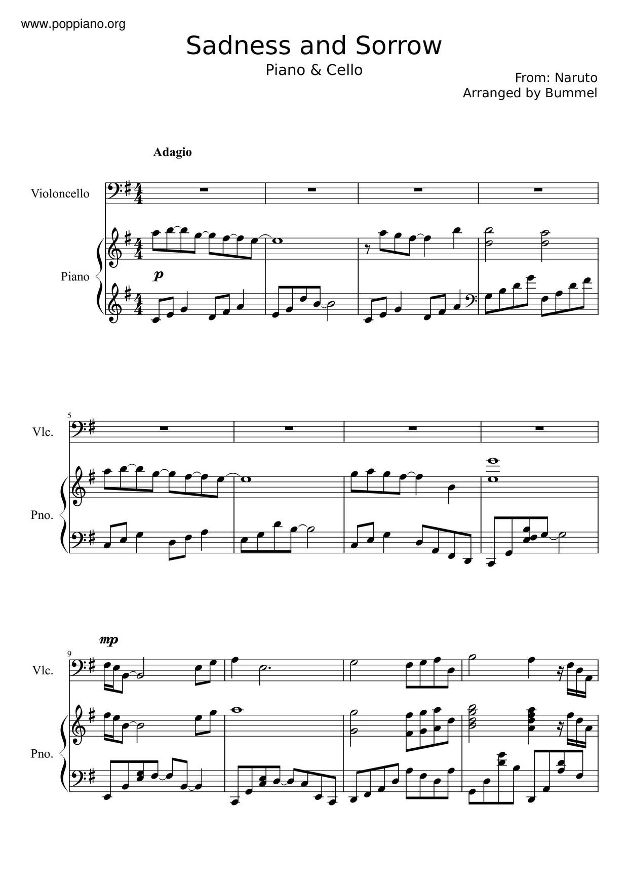 Sadness And Sorrow Sheet Music
