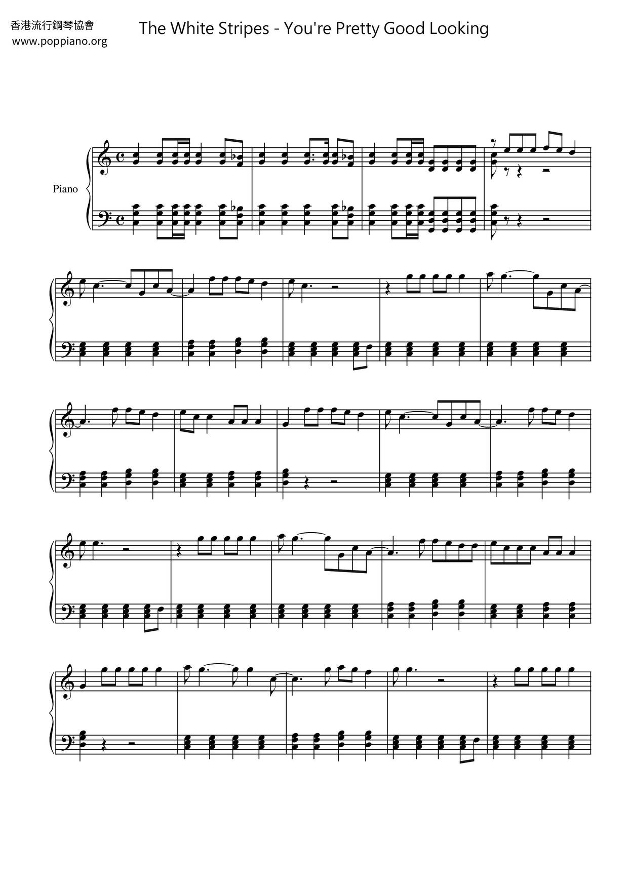 The White Stripes-You're Pretty Good Looking Sheet Music pdf, - Free ...