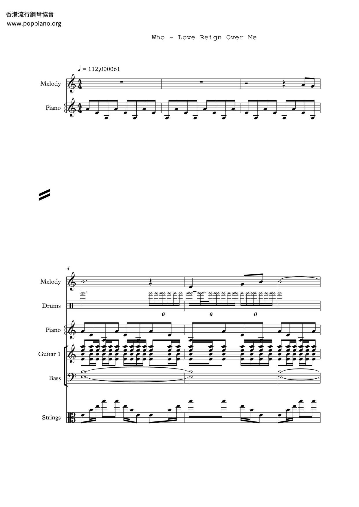 The Who-Love Reign Over Me Sheet Music pdf, - Free Score Download ★