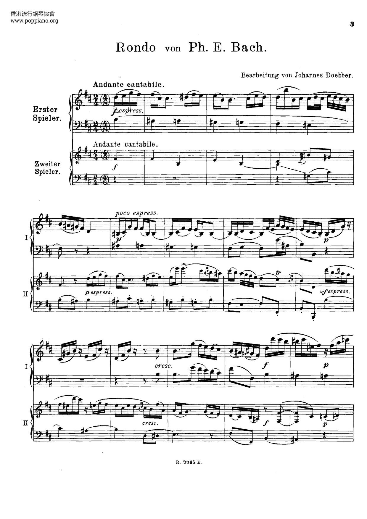 Carl Philipp Emanuel Bach-Keyboard Sonata In B Minor, H. 245 Sheet Music pdf, - Free Score ...