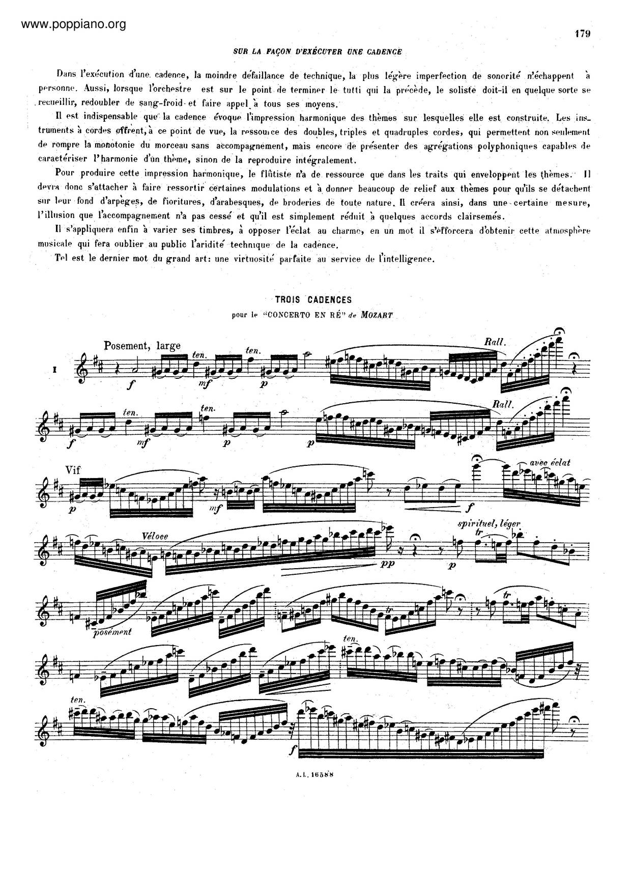 Mozart-Flute Concerto In D Major, K. 314/285D Sheet Music pdf, - Free ...