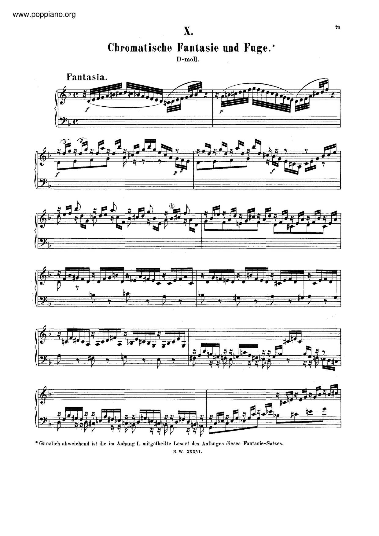 ★Johann Sebastian Bach - Chromatic Fantasia & Fugue, BWV 903 ピアノ譜pdf- 香港ポップピアノ協会 無料PDF楽譜ダウンロード ...