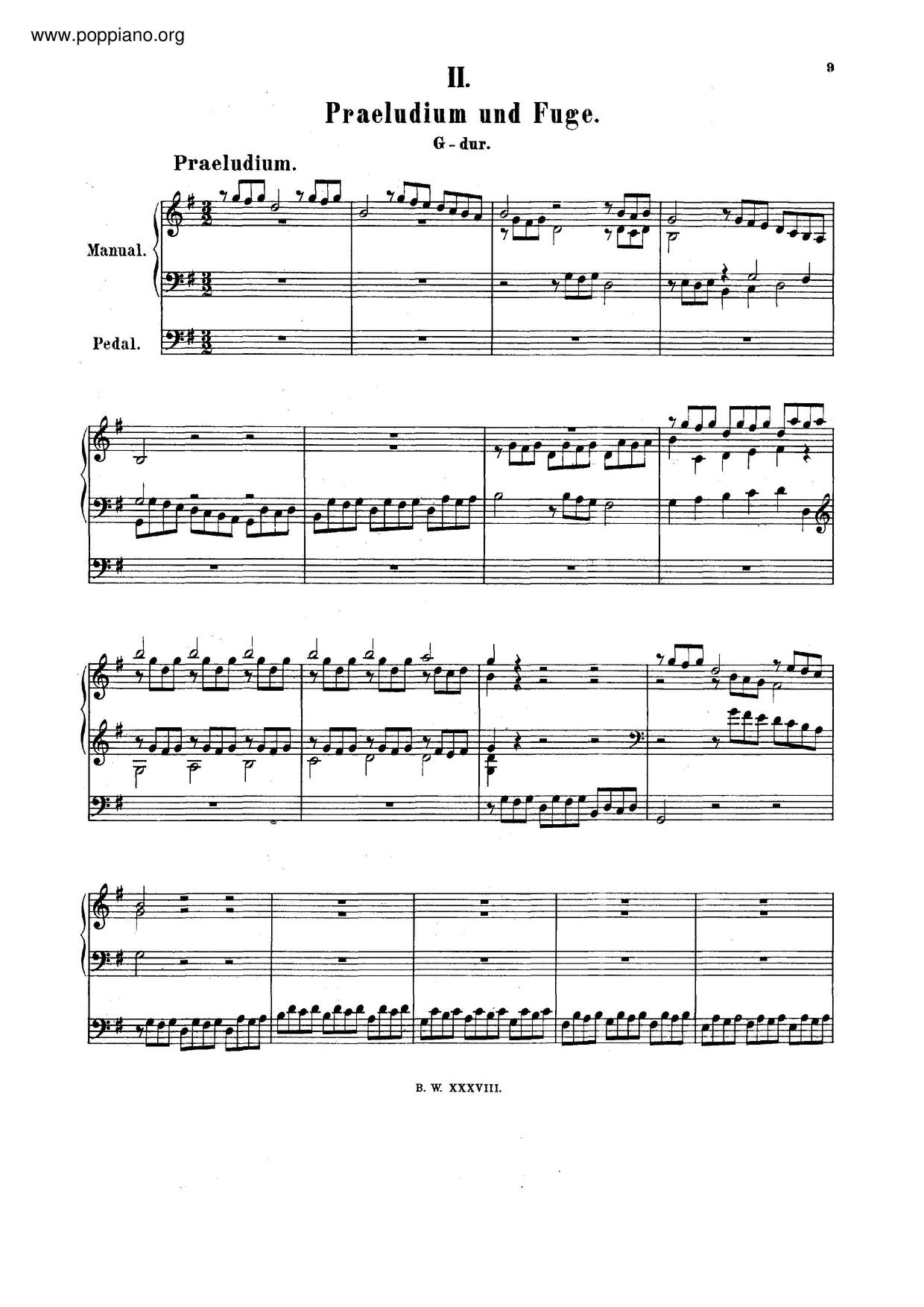 Bach-Prelude And Fugue In G Major, BWV 550 Sheet Music pdf, - Free ...