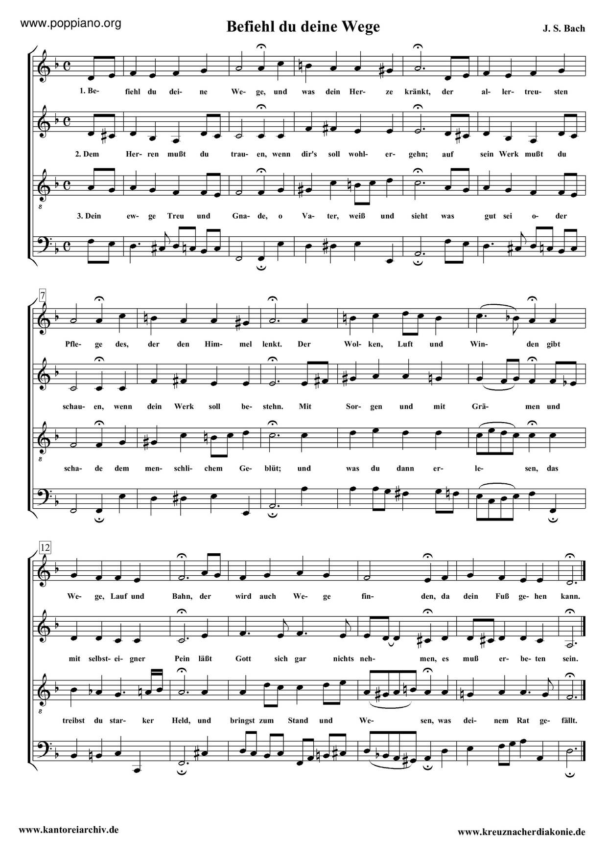 Bach-Chorale Harmonisations, BWV 1-438 Sheet Music pdf, - Free Score ...