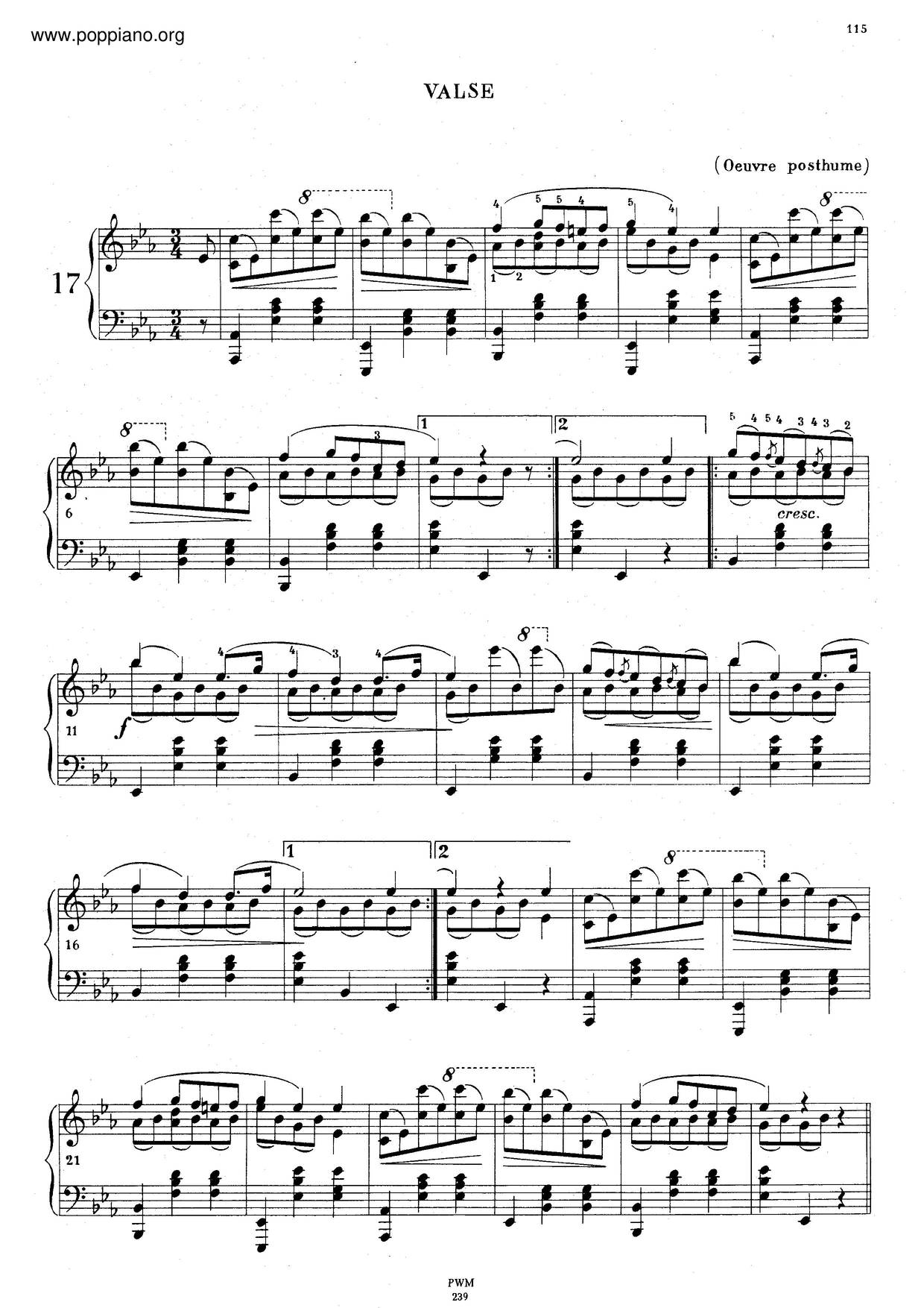 Chopin-Waltz In E-Flat Major, B. 46 Sheet Music pdf, - Free Score ...