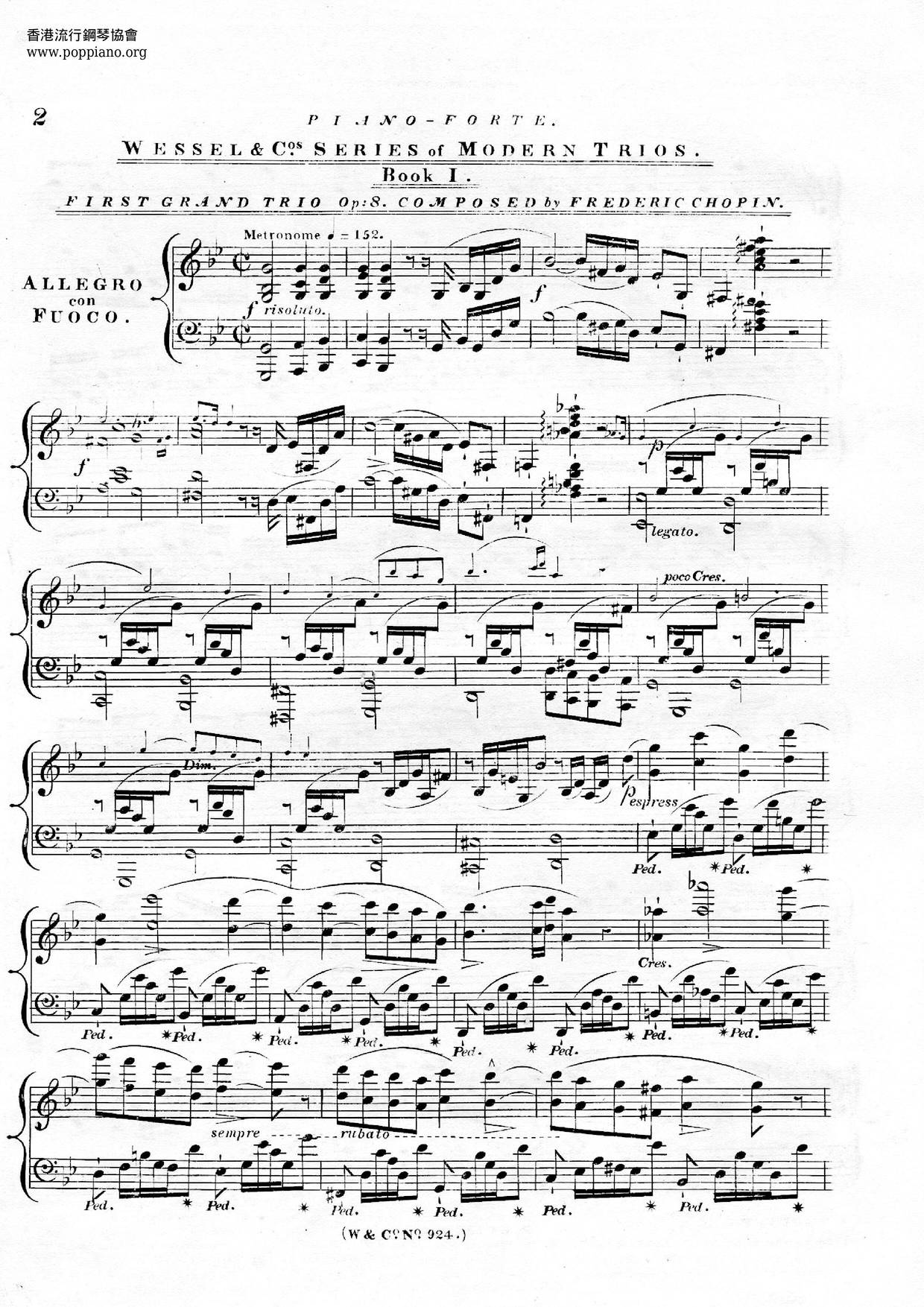 Chopin-Piano Trio, Op. 8 Sheet Music pdf, - Free Score Download ★