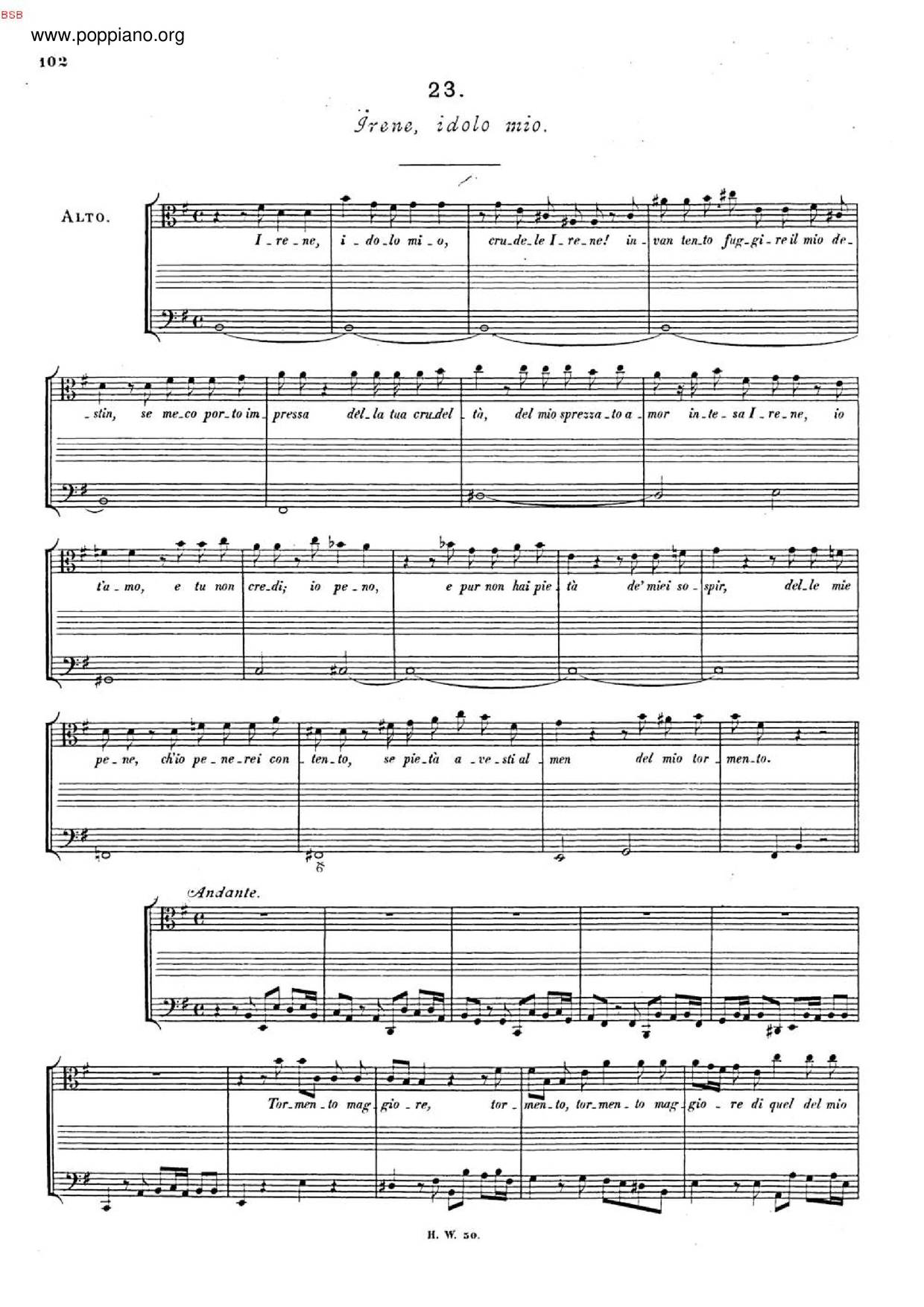 Georg Friedrich Handel-Irene, Idolo Mio, HWV 120B Sheet Music pdf ...