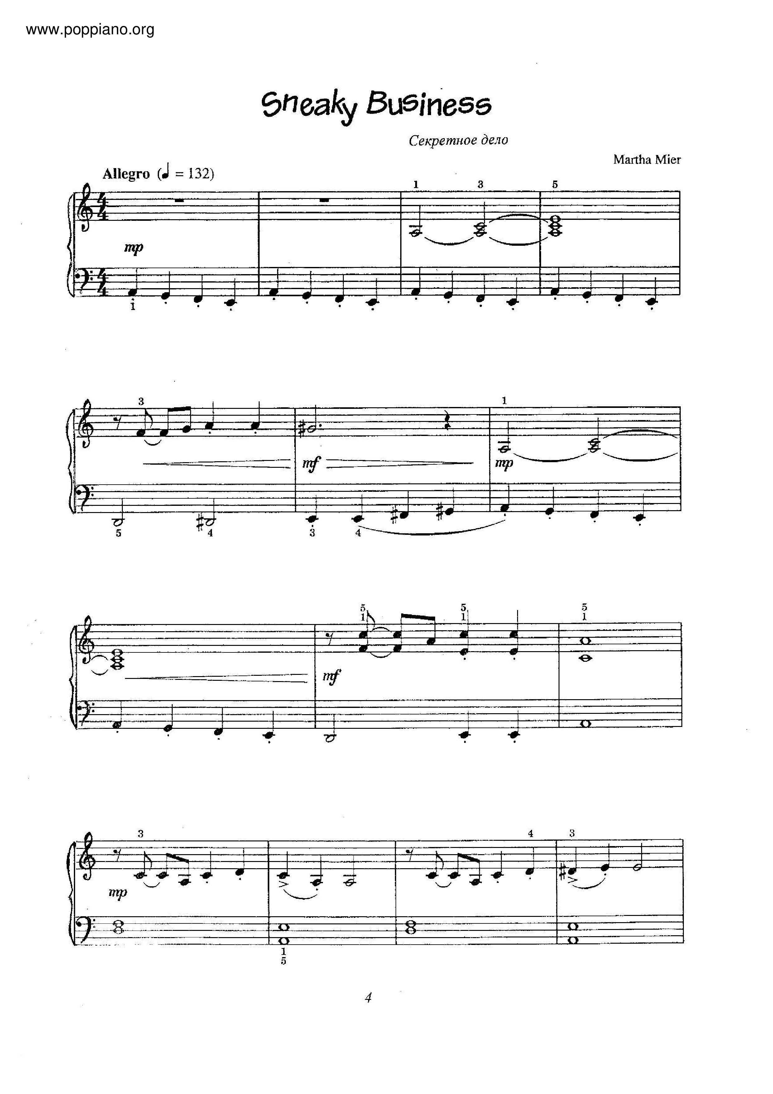 Martha Mier-Sneaky Business Sheet Music pdf, - Free Score Download ★