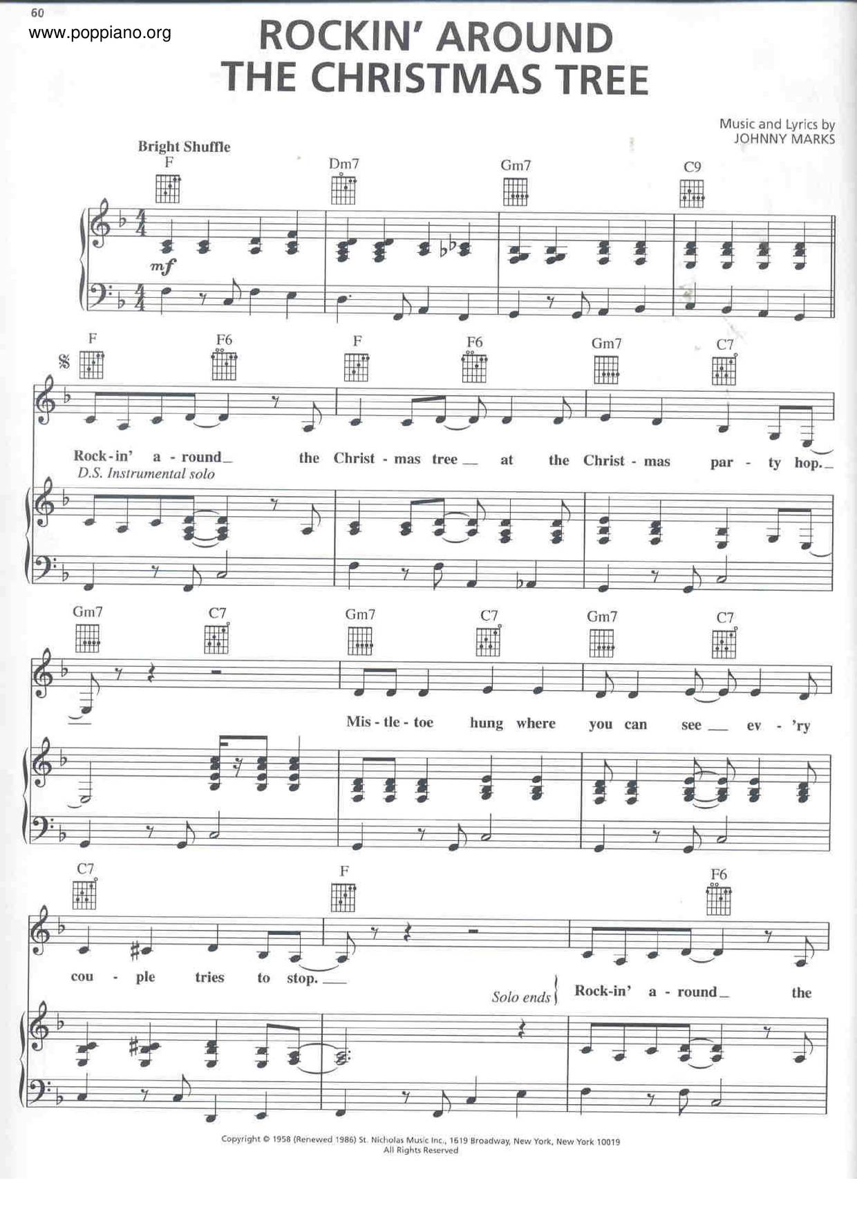 ★Christmas - Rockin' Around The Christmas Tree ピアノ譜pdf- 香港ポップピアノ協会 無料 ...
