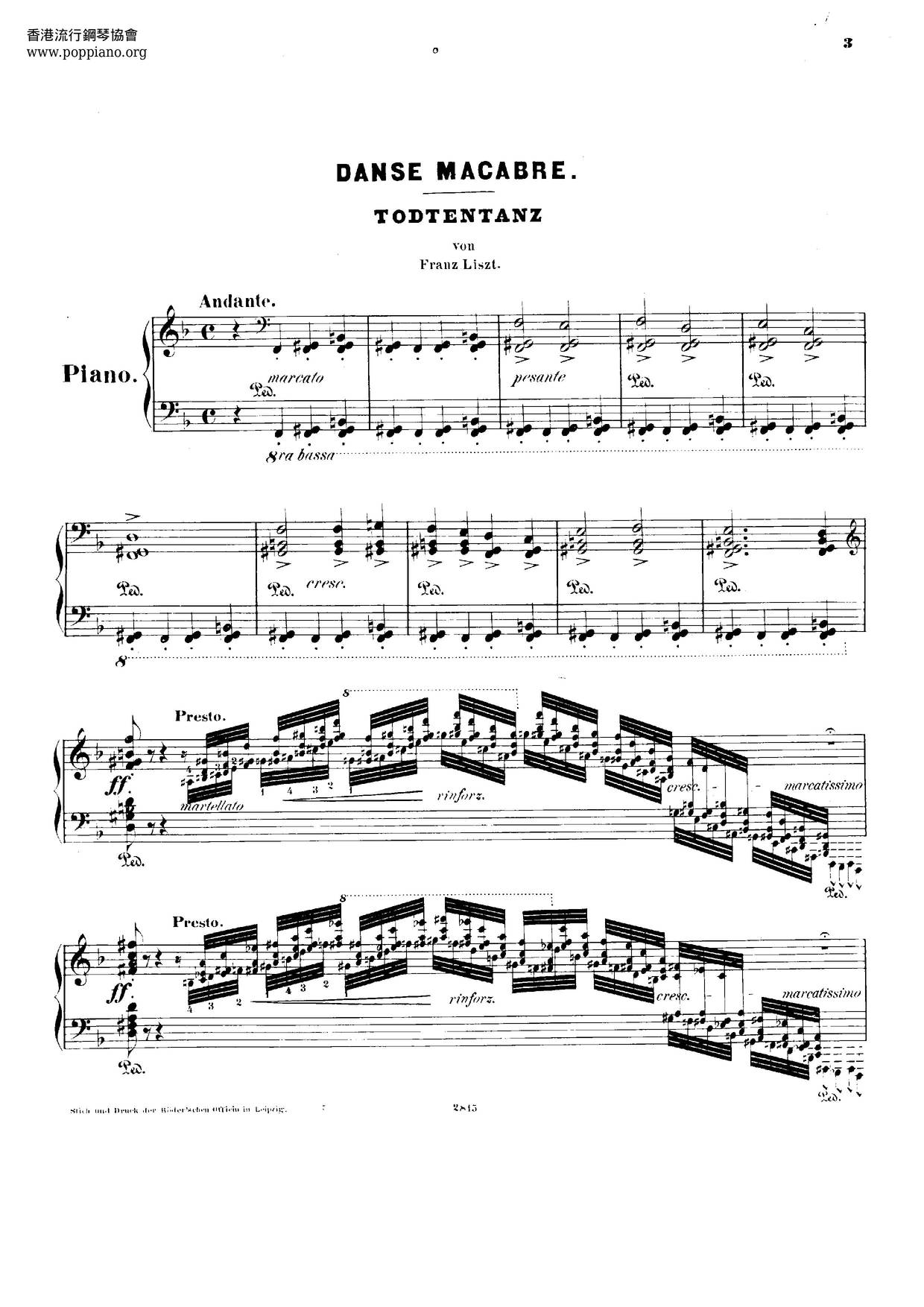 Liszt-Totentanz Sheet Music pdf, - Free Score Download ★