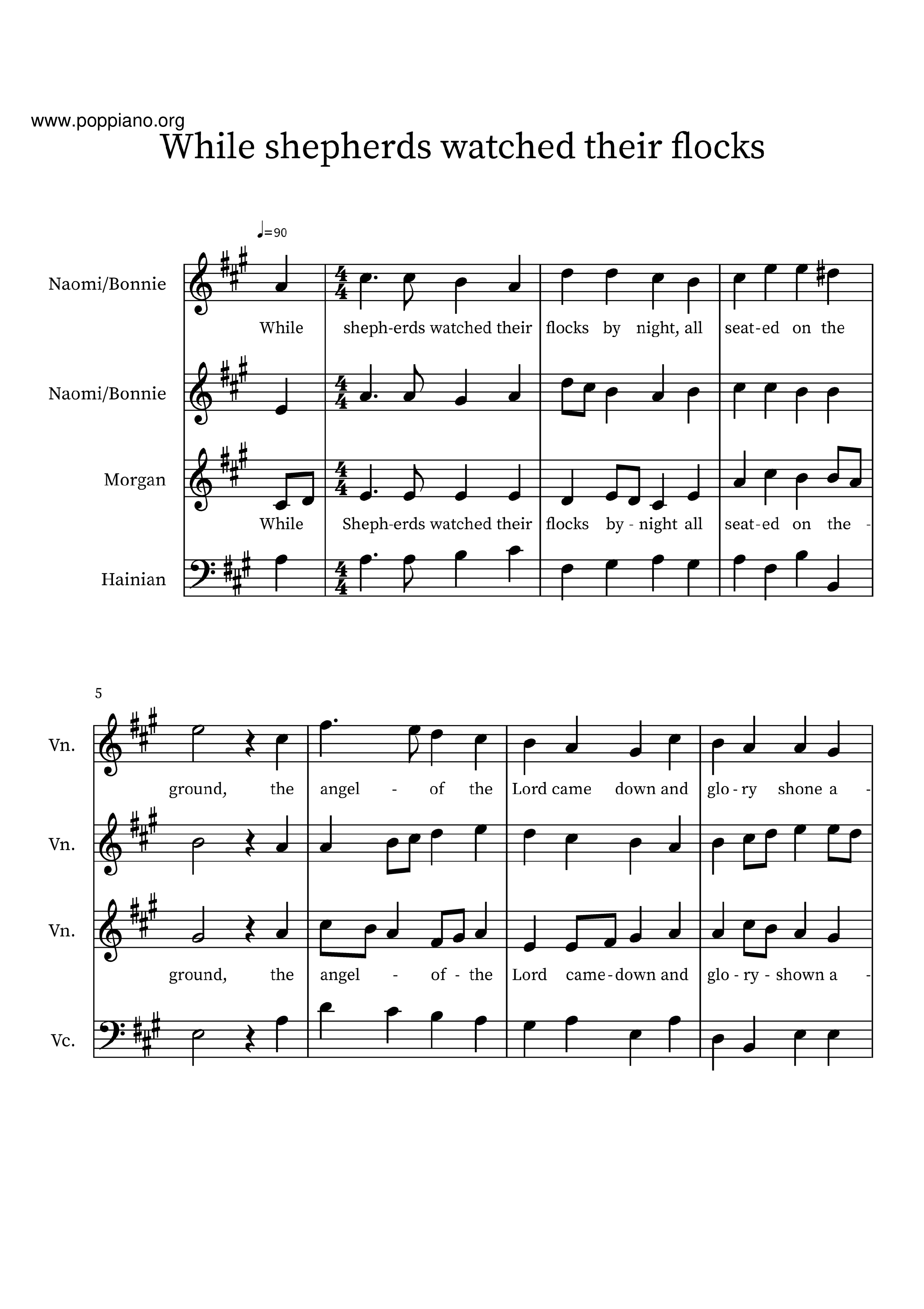 hymn-While Shepherds Watched Their Flocks Sheet Music pdf, - Free Score ...
