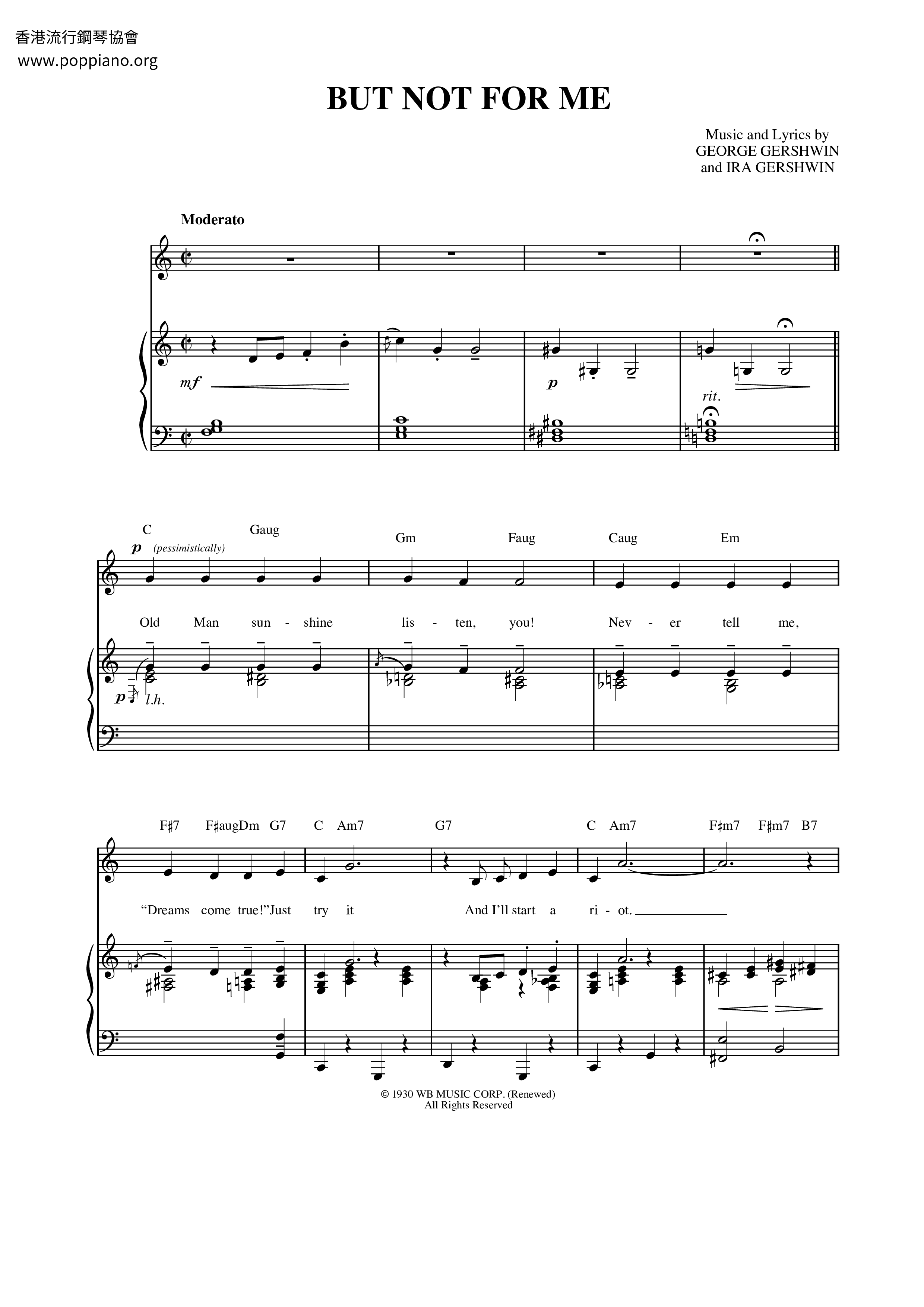 Frank Sinatra-But Not For Me Sheet Music pdf, - Free Score Download ★