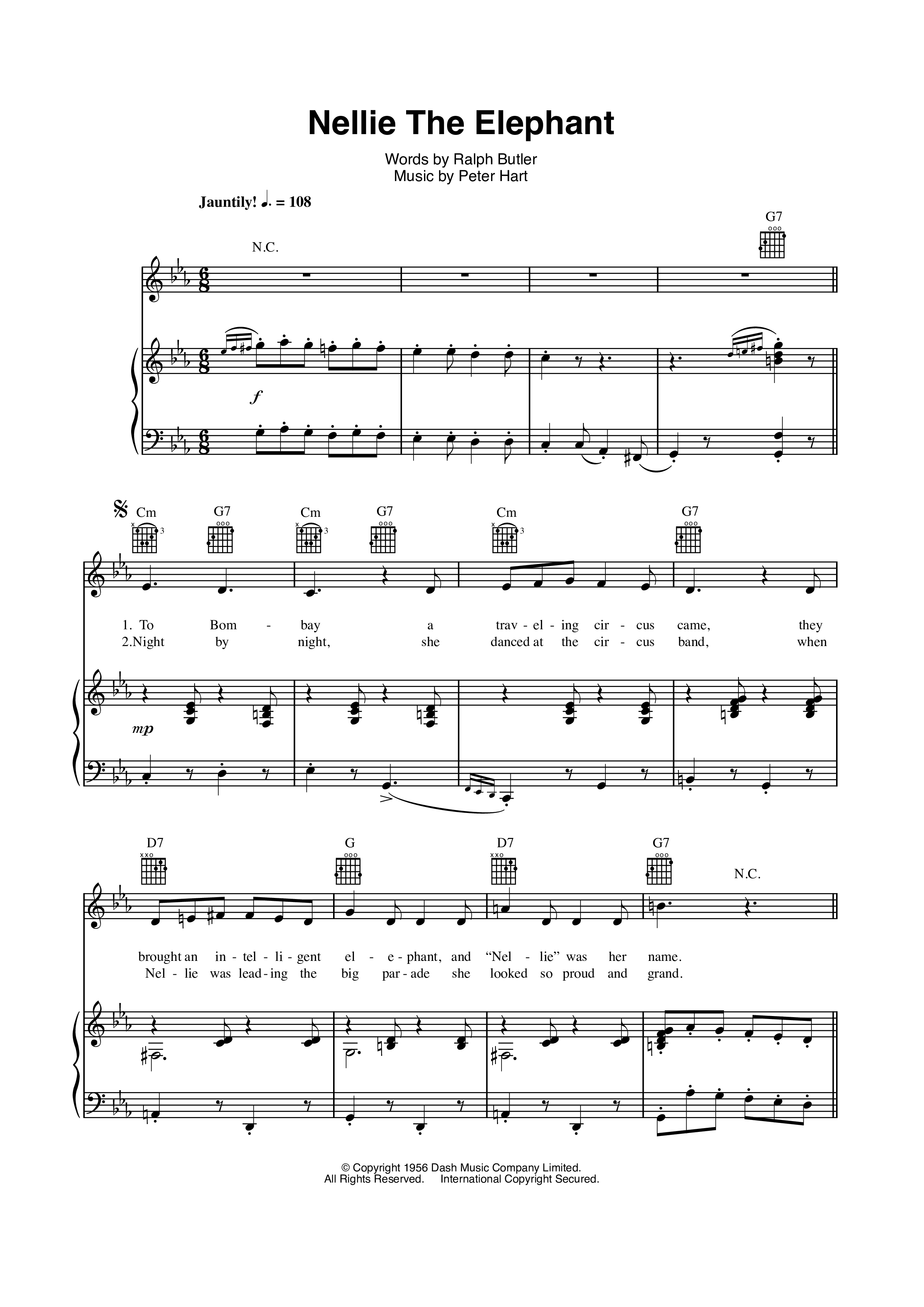 Toy Dolls-Nellie The Elephant 琴譜pdf-香港流行鋼琴協會琴譜下載 ★