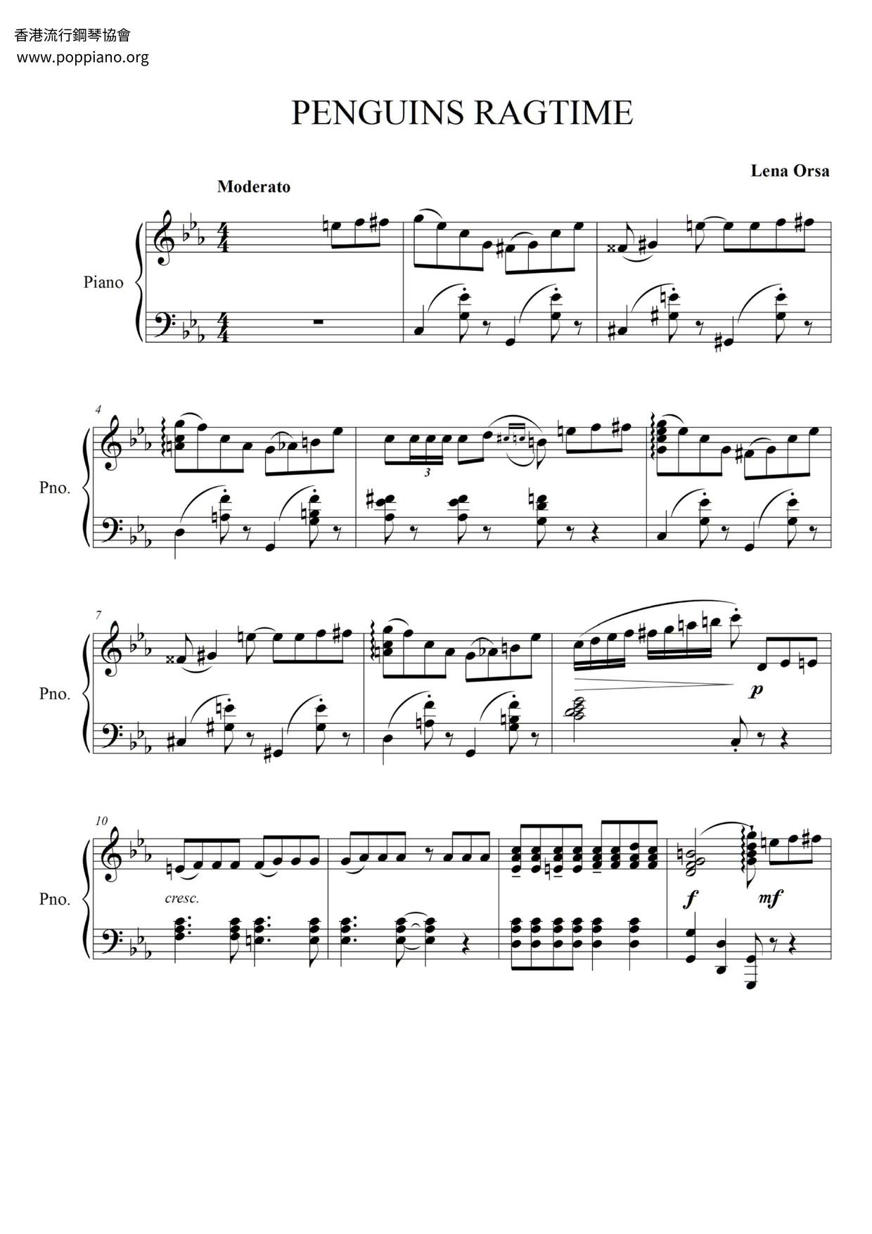 Lena Orsa-Penguins Ragtime Sheet Music pdf, - Free Score Download ★