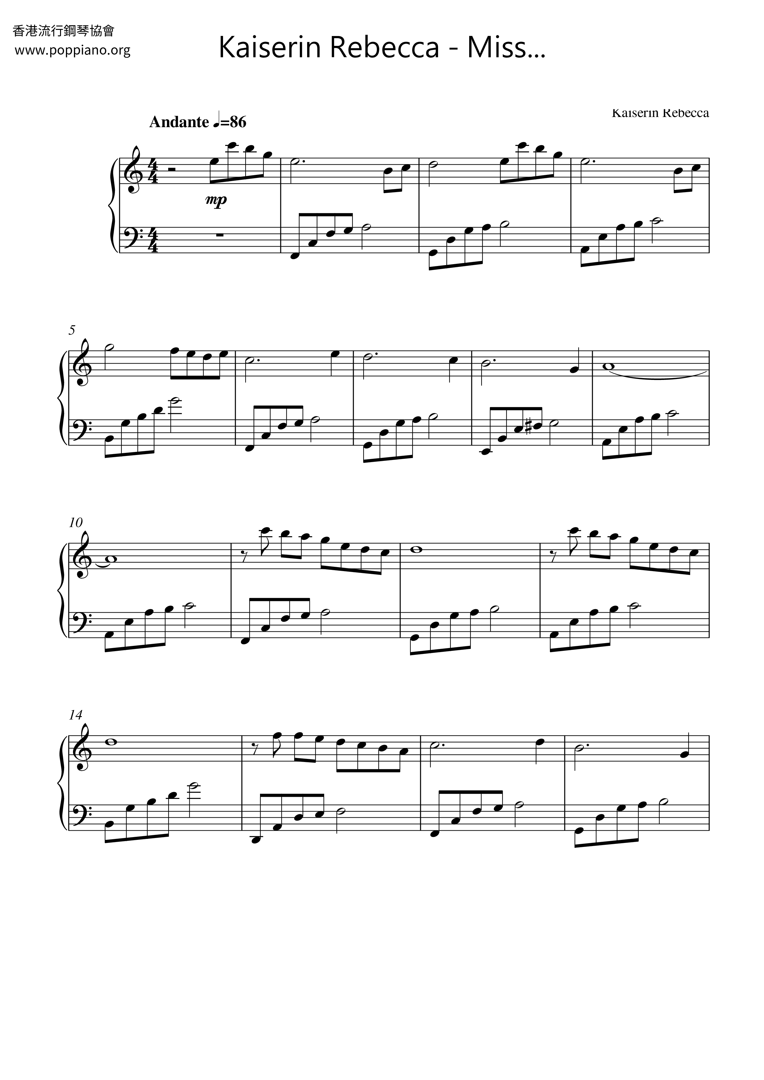 Kaiserin Rebecca-Miss... Sheet Music pdf, - Free Score Download ★