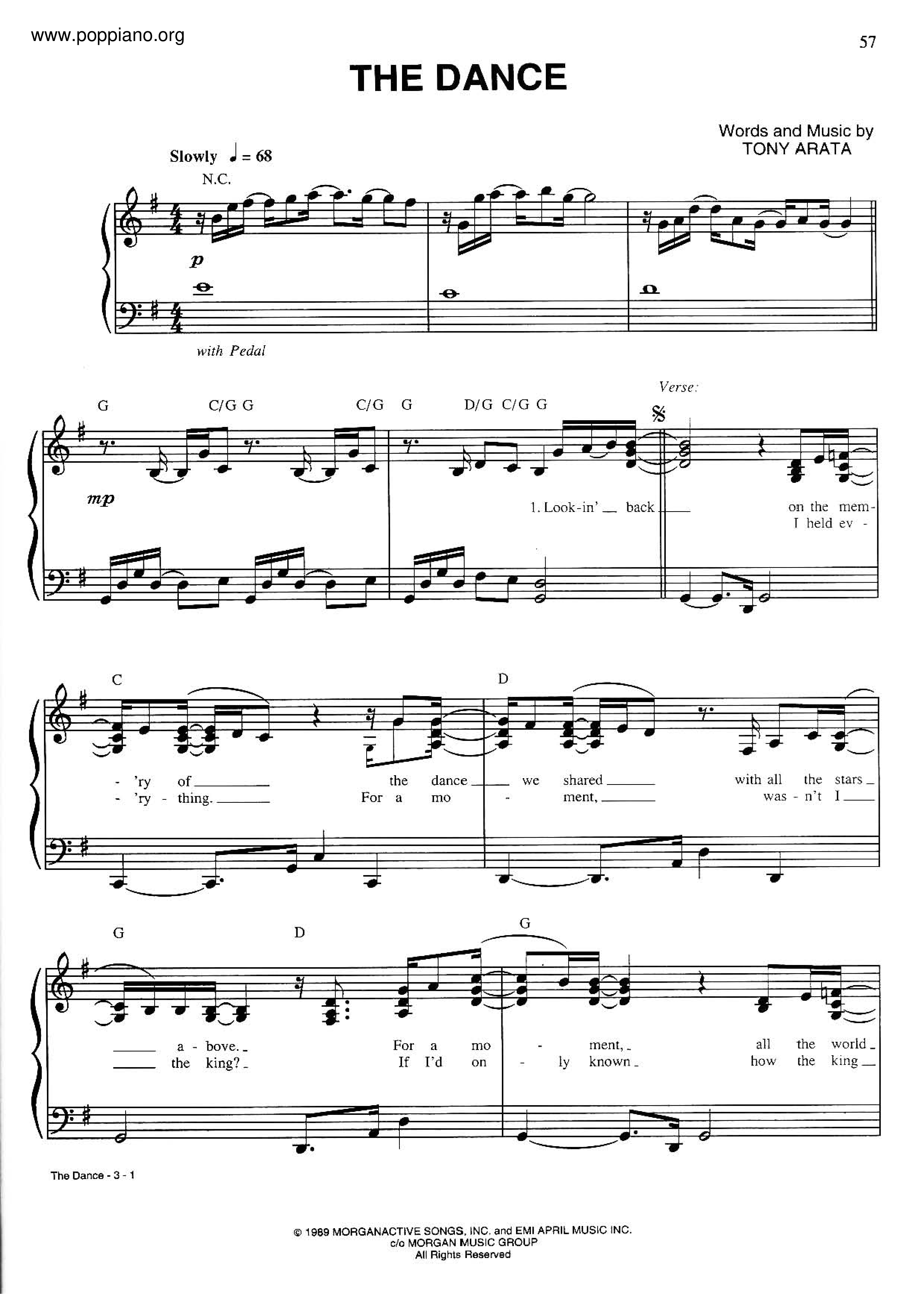 Garth Brooks-The Dance Sheet Music pdf, - Free Score Download ★