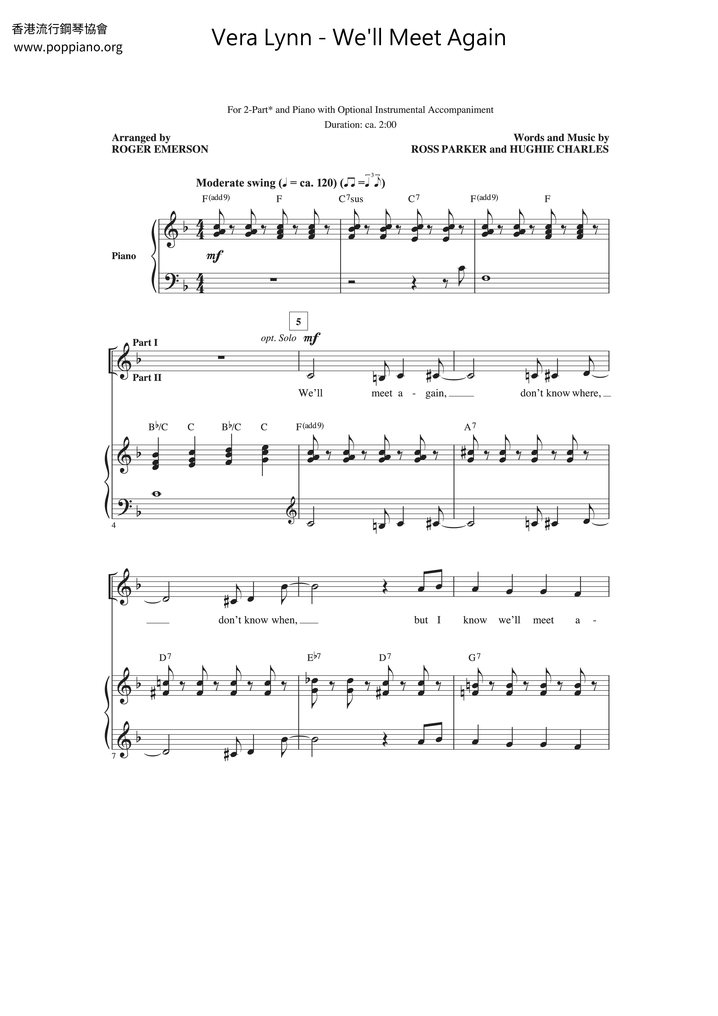 We'll Meet Again | Sheet Music | Piano Score Free PDF Download | HK Pop ... We'll Meet Again | Sheet Music | Piano Score Free PDF Download | HK Pop ...