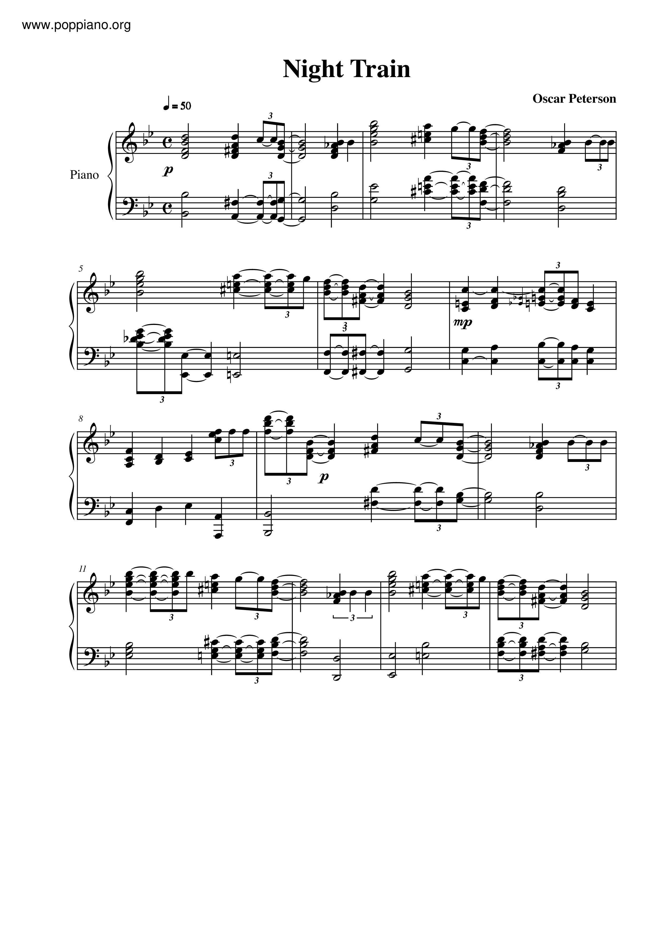 Oscar Peterson-Night Train Sheet Music pdf, - Free Score Download ★