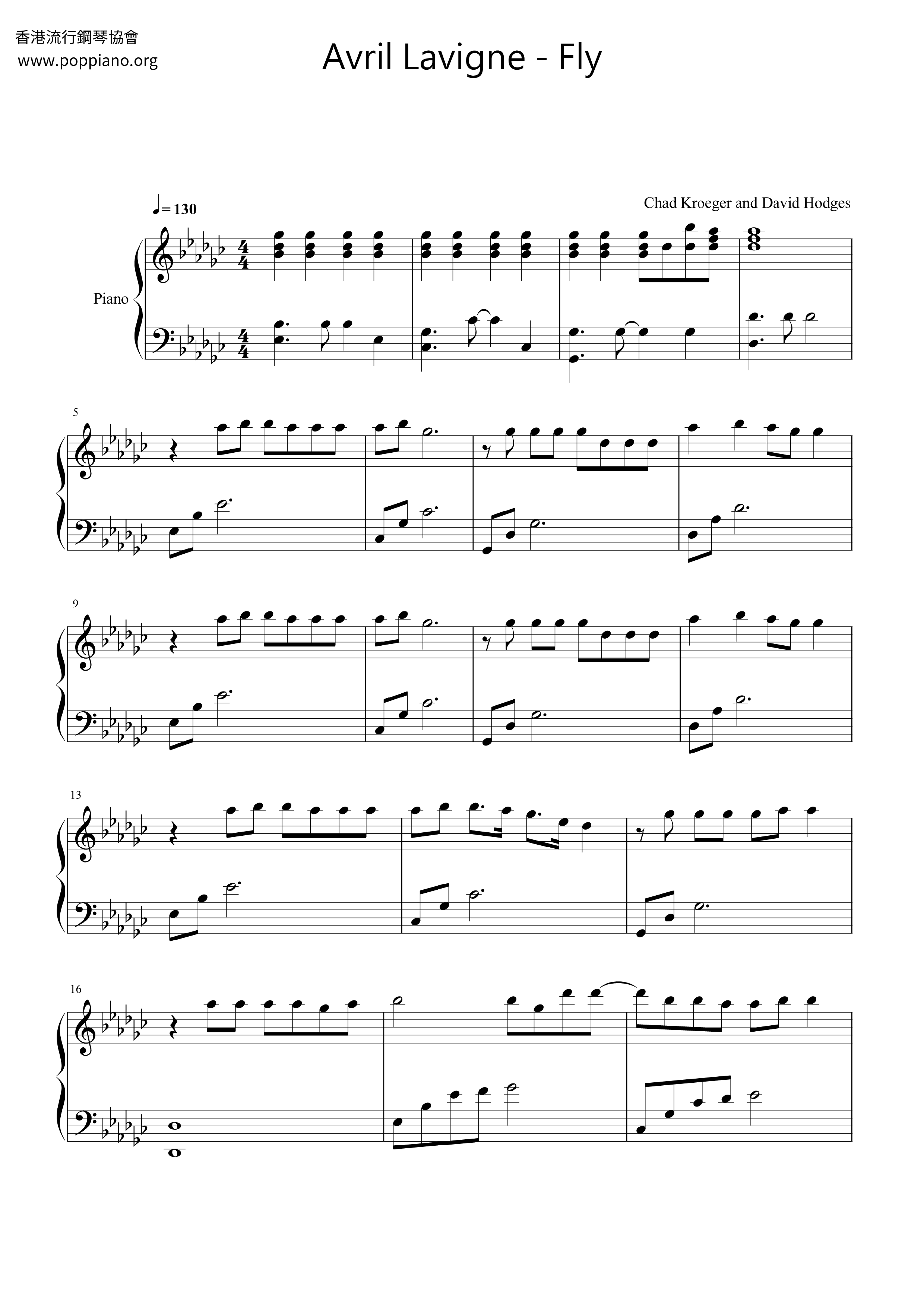 Fly | Sheet Music | Piano Score Free PDF Download | HK Pop Piano Academy