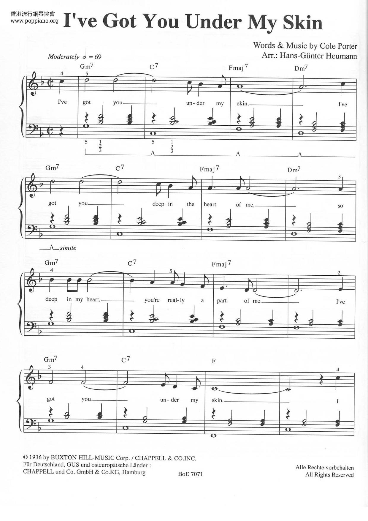 I've Got You Under My Skin | Sheet Music | Piano Score Free PDF ... I've Got You Under My Skin | Sheet Music | Piano Score Free PDF ...