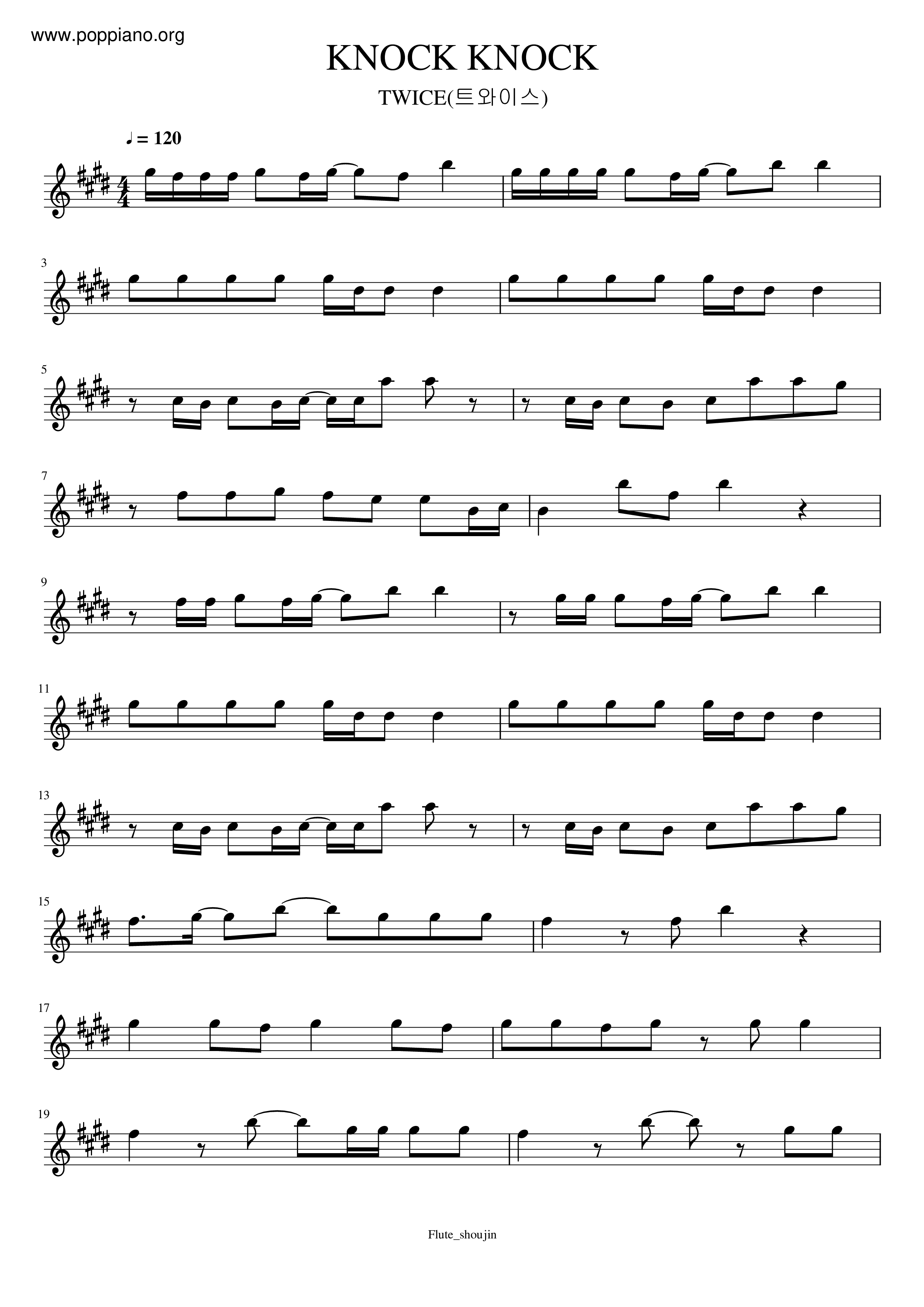 Knock Knock- PDF琴譜免費下載 | 香港流行鋼琴協會 ★