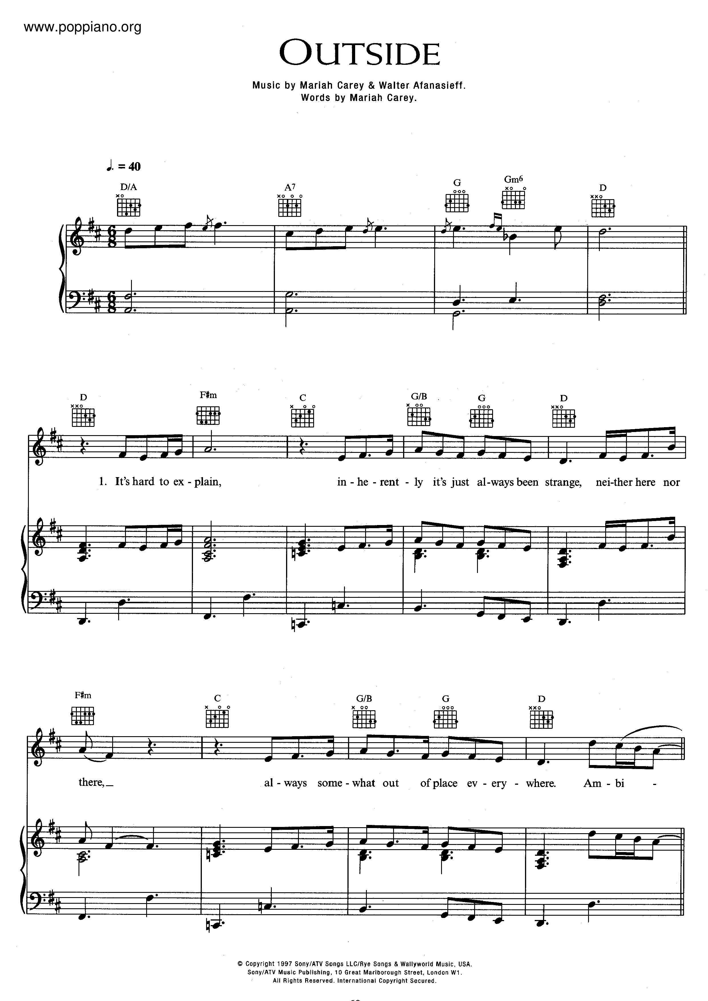Outside- PDF琴譜免費下載 | 香港流行鋼琴協會 ★