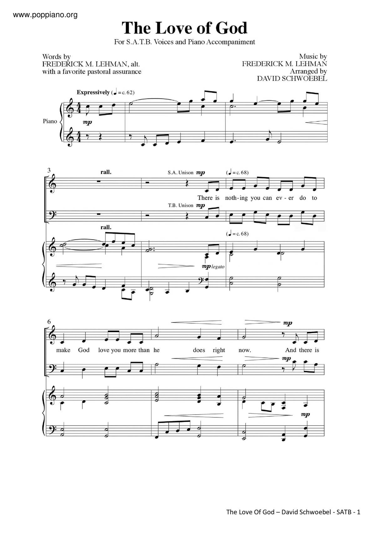 Hymn-The Love Of God Sheet Music pdf, - Free Score Download ★
