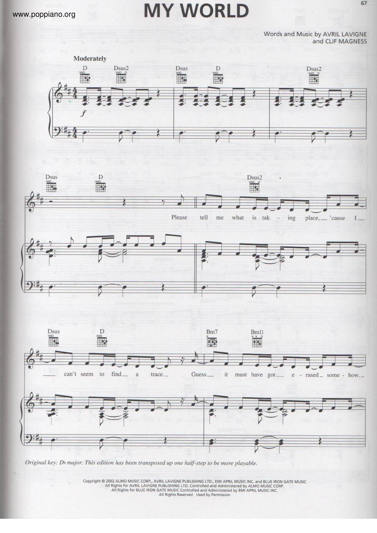 My World- PDF琴譜免費下載 | 香港流行鋼琴協會 ★