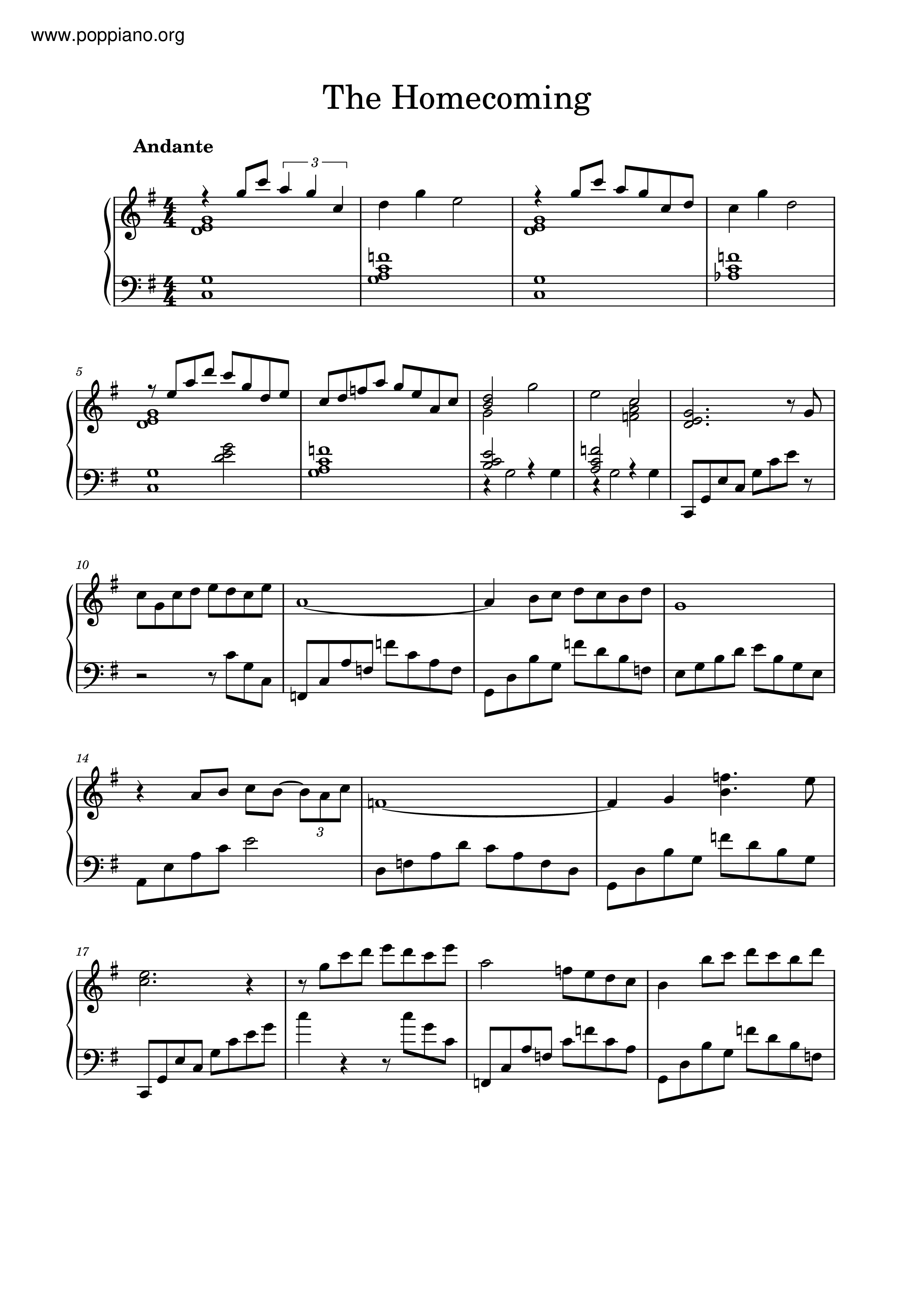 The Homecoming- PDF琴譜免費下載 - 香港流行鋼琴協會 ★