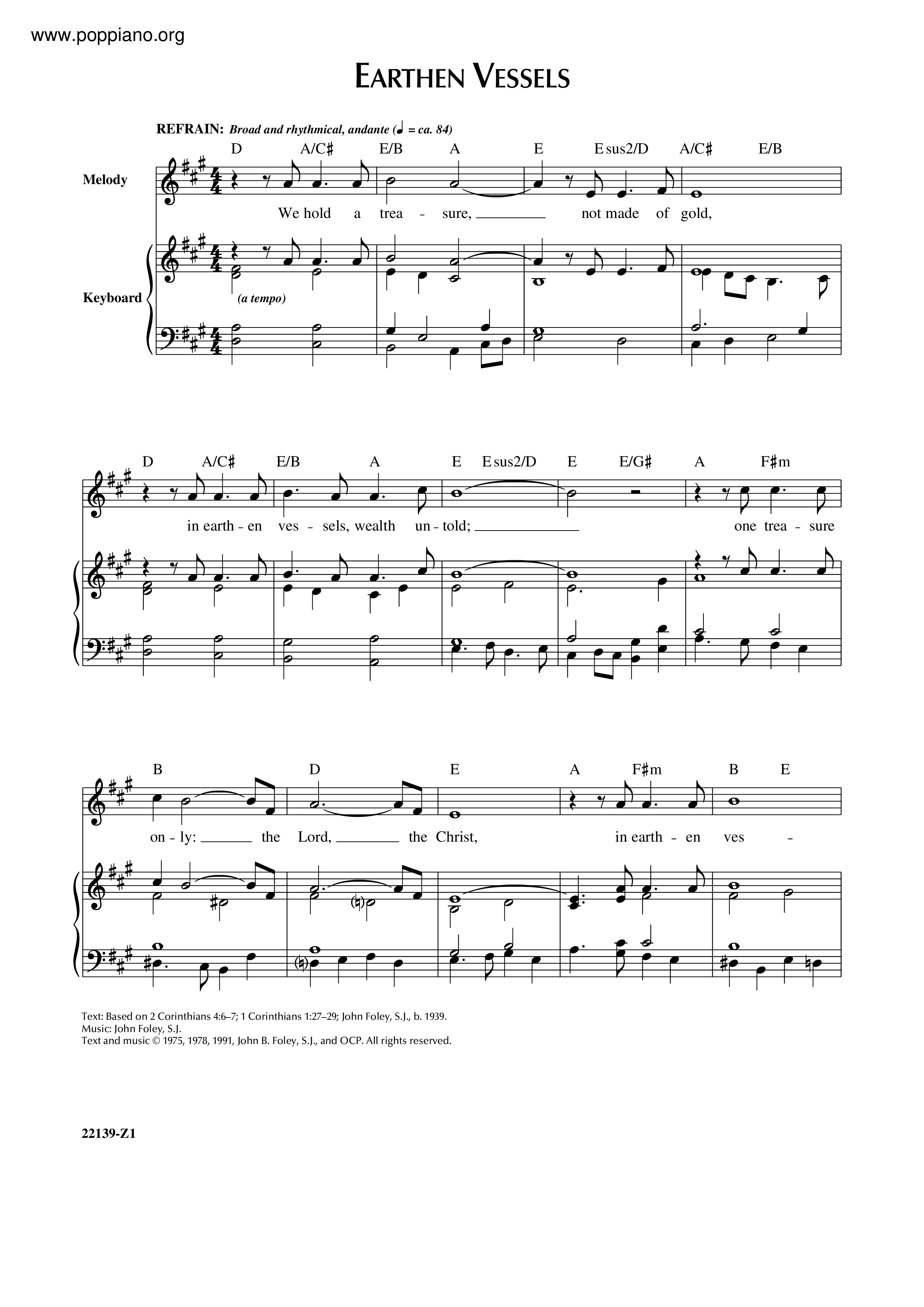 Hymn-Earthen Vessels Sheet Music pdf, - Free Score Download ★