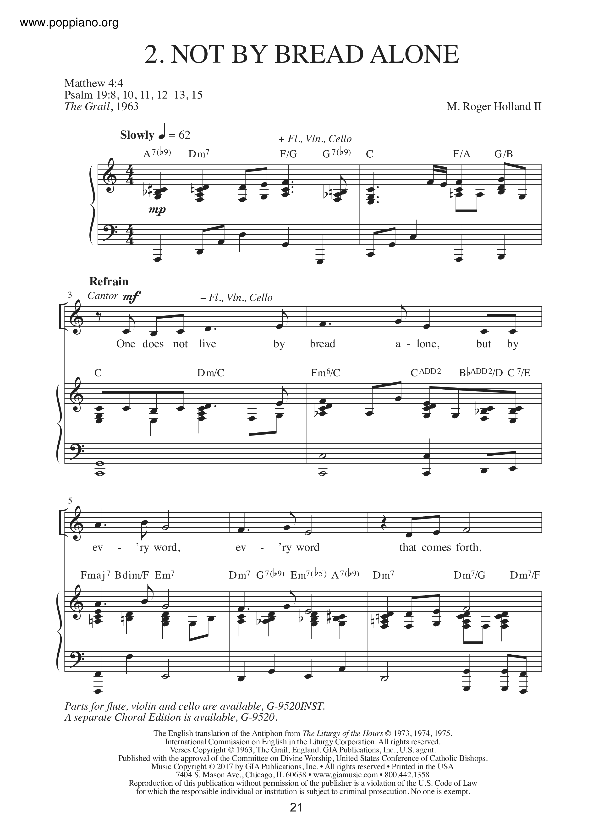 Hymn-Not By Bread Alone Sheet Music pdf, - Free Score Download ★