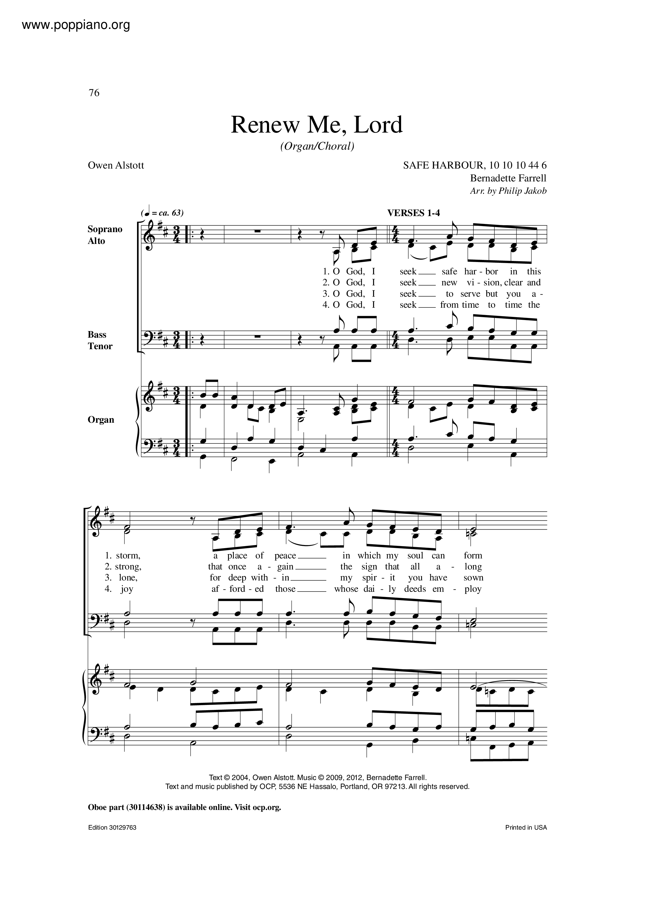 Hymn-Renew Me, Lord Sheet Music pdf, - Free Score Download ★