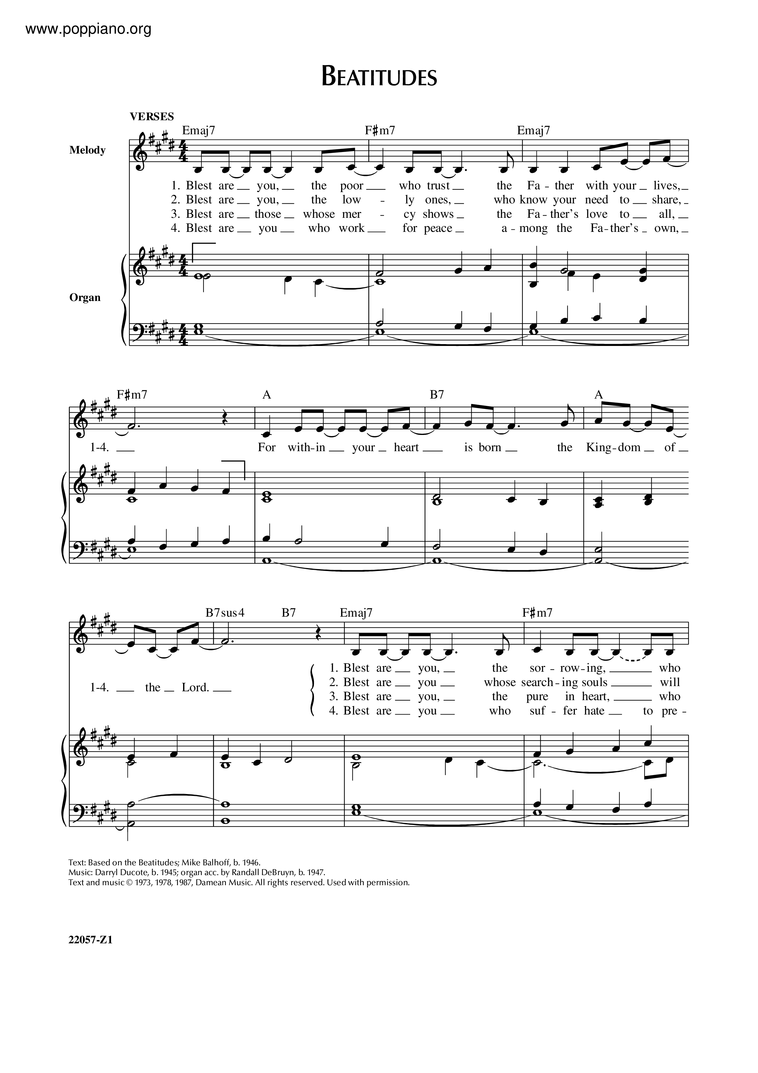 Hymn-Beatitudes Sheet Music pdf, - Free Score Download ★